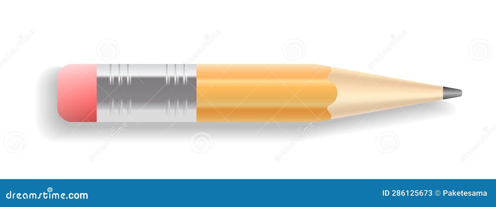 Realistic Drawing Pencil with Rubber End. Sharpened Detailed Graphic ...