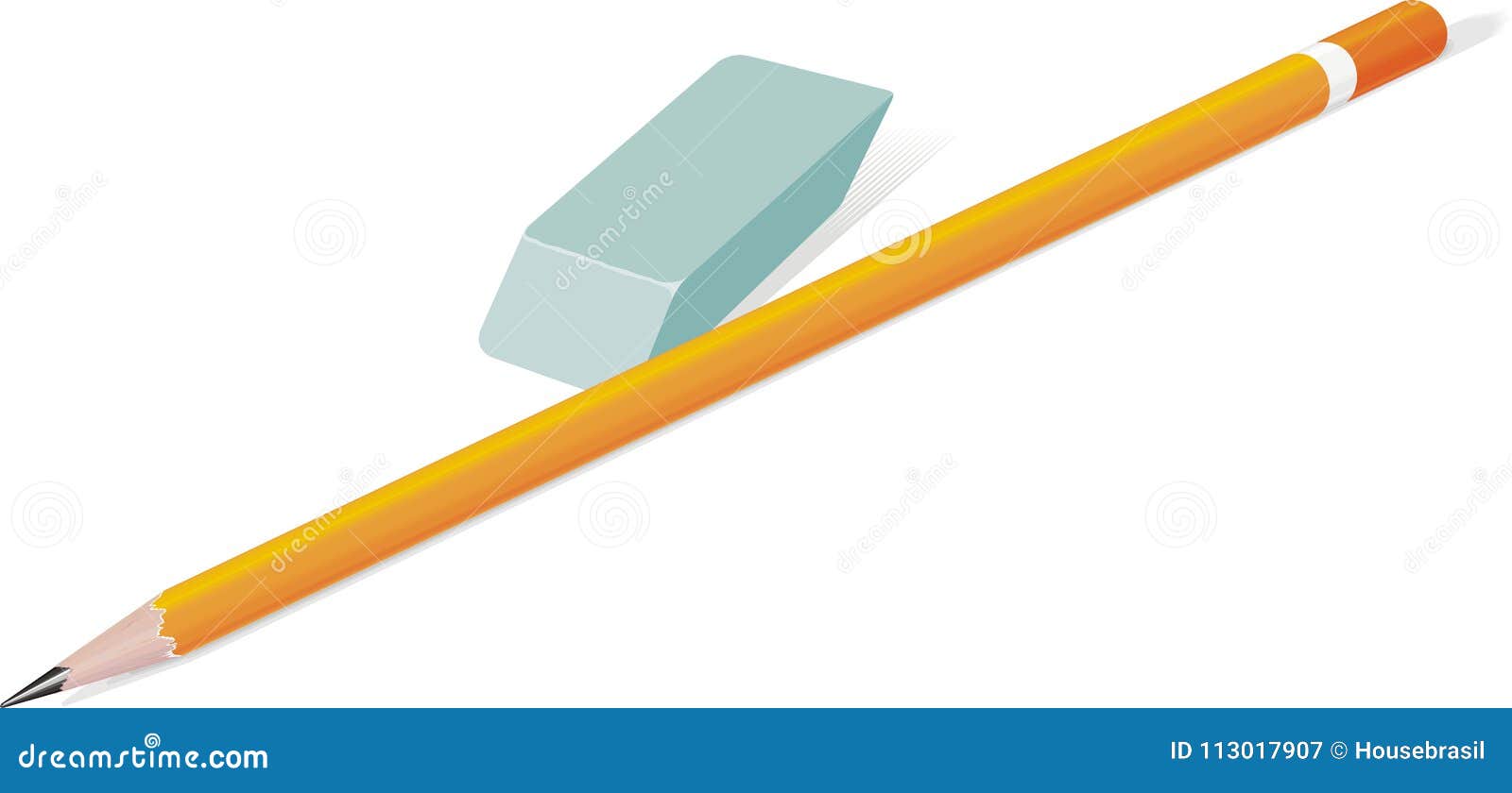 Pencil with Rubber stock vector. Illustration of green - 113017907
