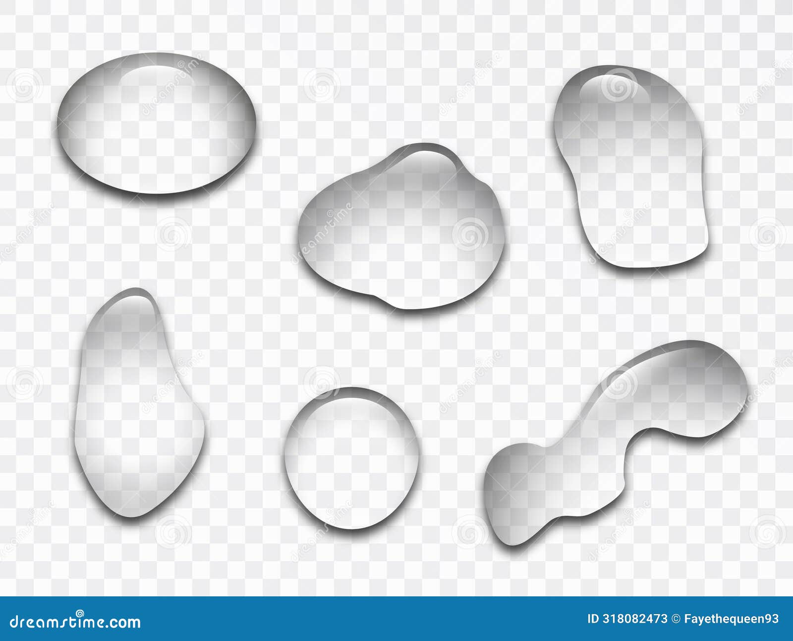Realistic Drops on an Isolated Transparent Background. Stock Vector ...