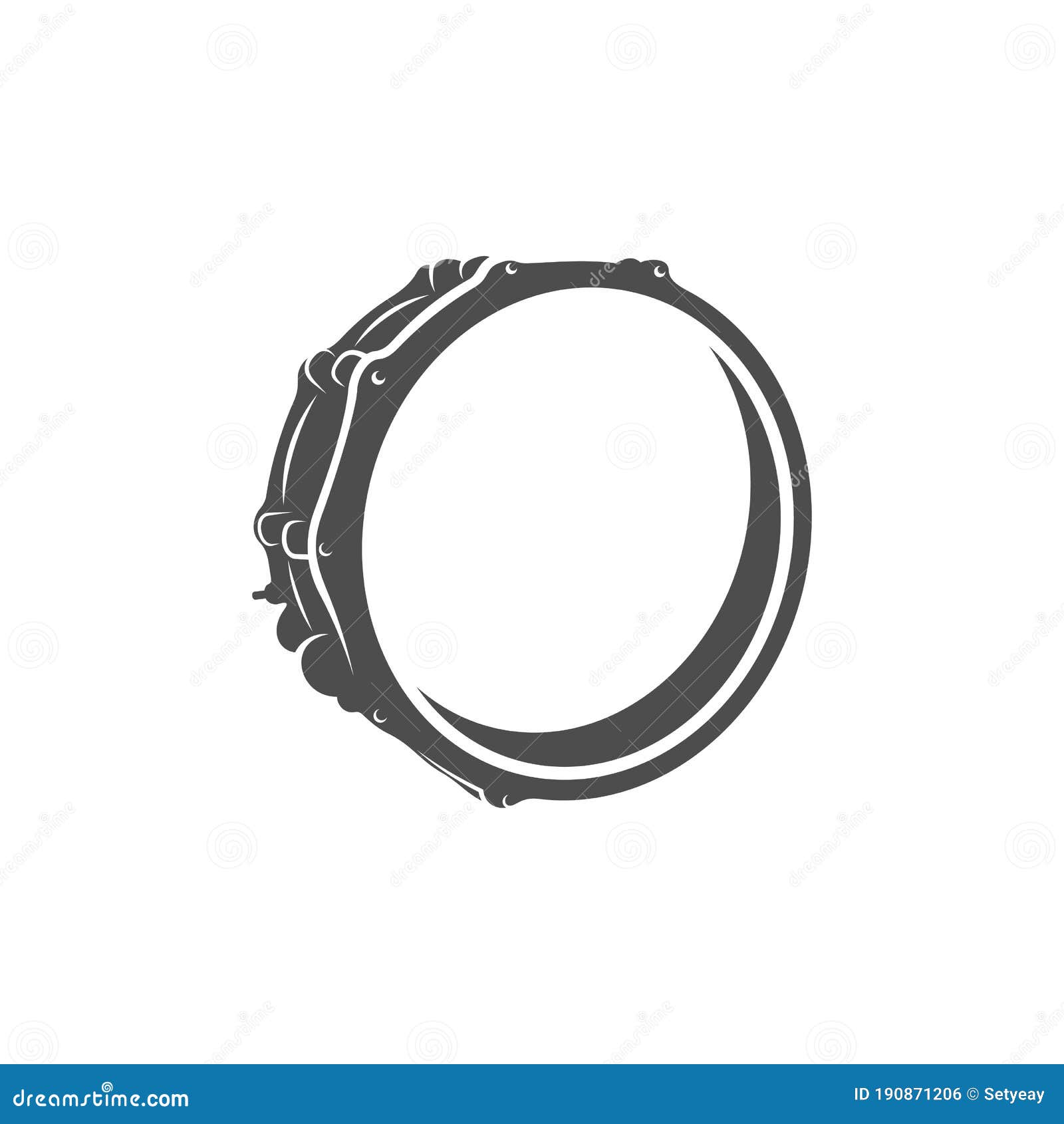 Realistic Drum Design Vector. Silhouette of Drum Stock Vector ...