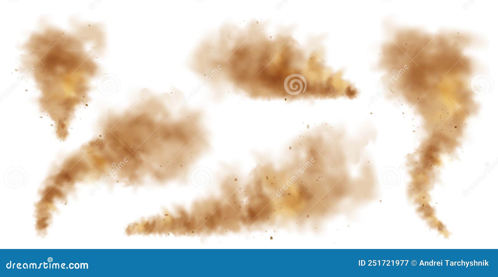 Realistic Dust Clouds Isolated on White Background. Sand Storm with ... Realistic Dust Clouds Isolated on White Background. Sand Storm with ...