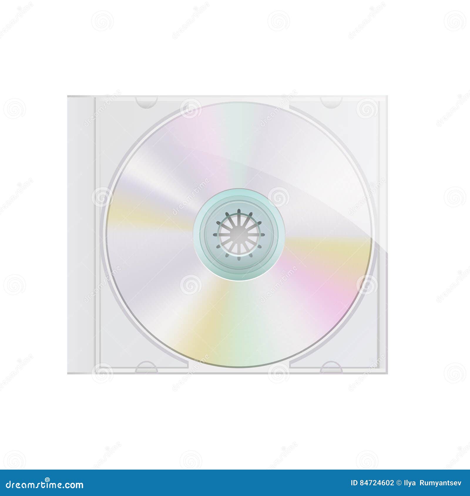 Realistic DVD Disc and Box Template for Your Design, Vector Stock ...