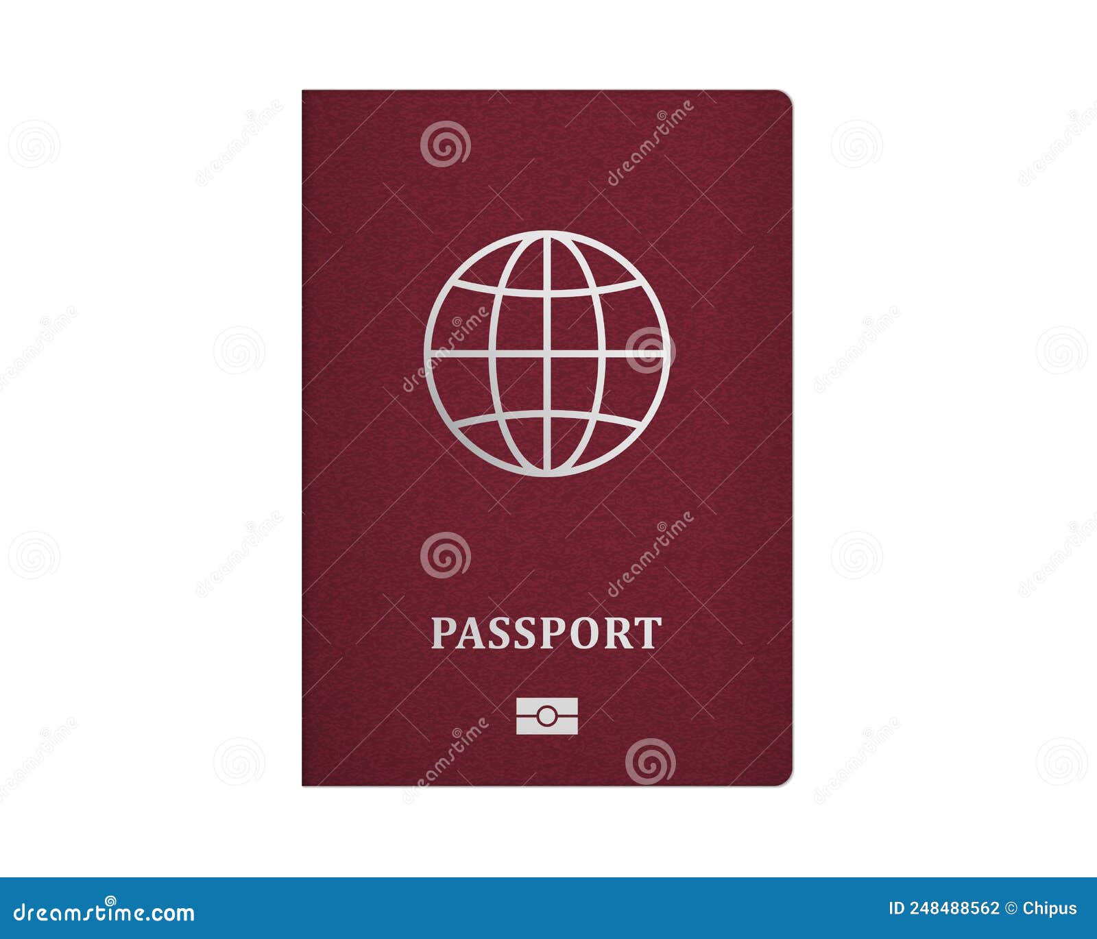 Realistic E Passport Template International Passport With Red Cover