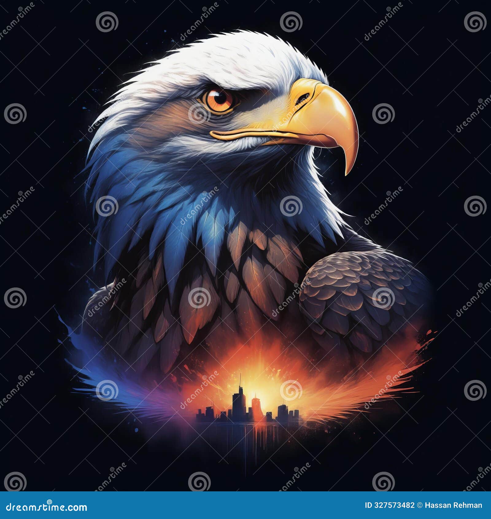 Realistic Eagle Render With Beeple Style And Rtx On Royalty-Free Stock ...