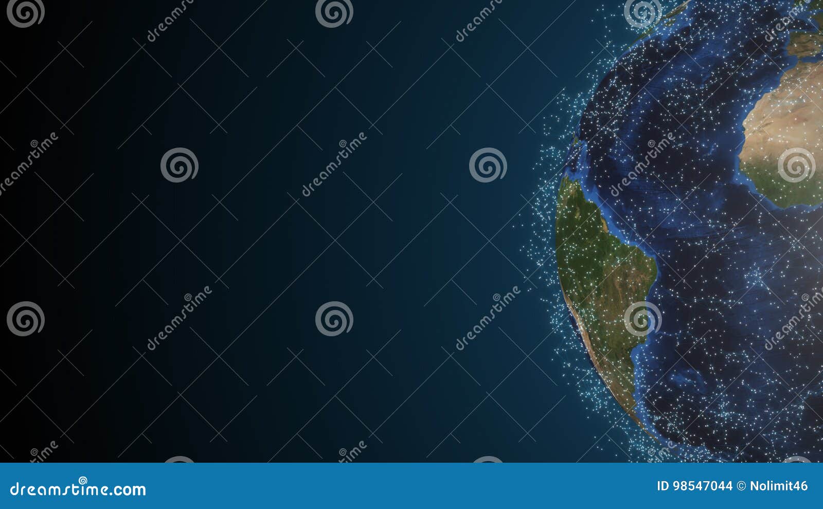 Realistic Earth with Abstract Connection Dots Stock Illustration ...