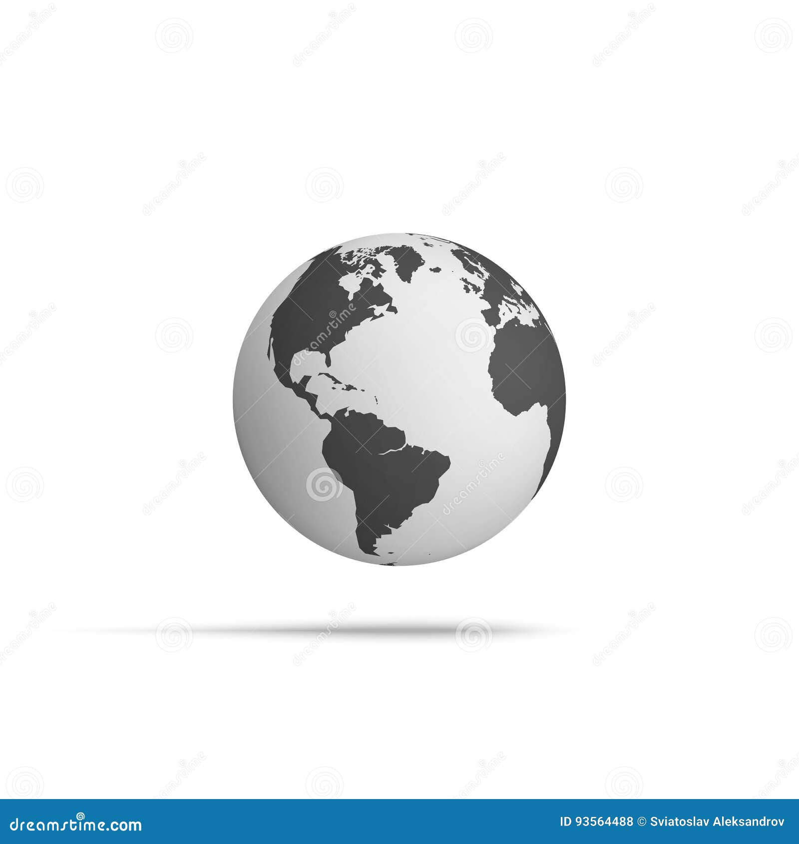 Realistic Earth Globe Icon Isolated On Transparent Background. North ...