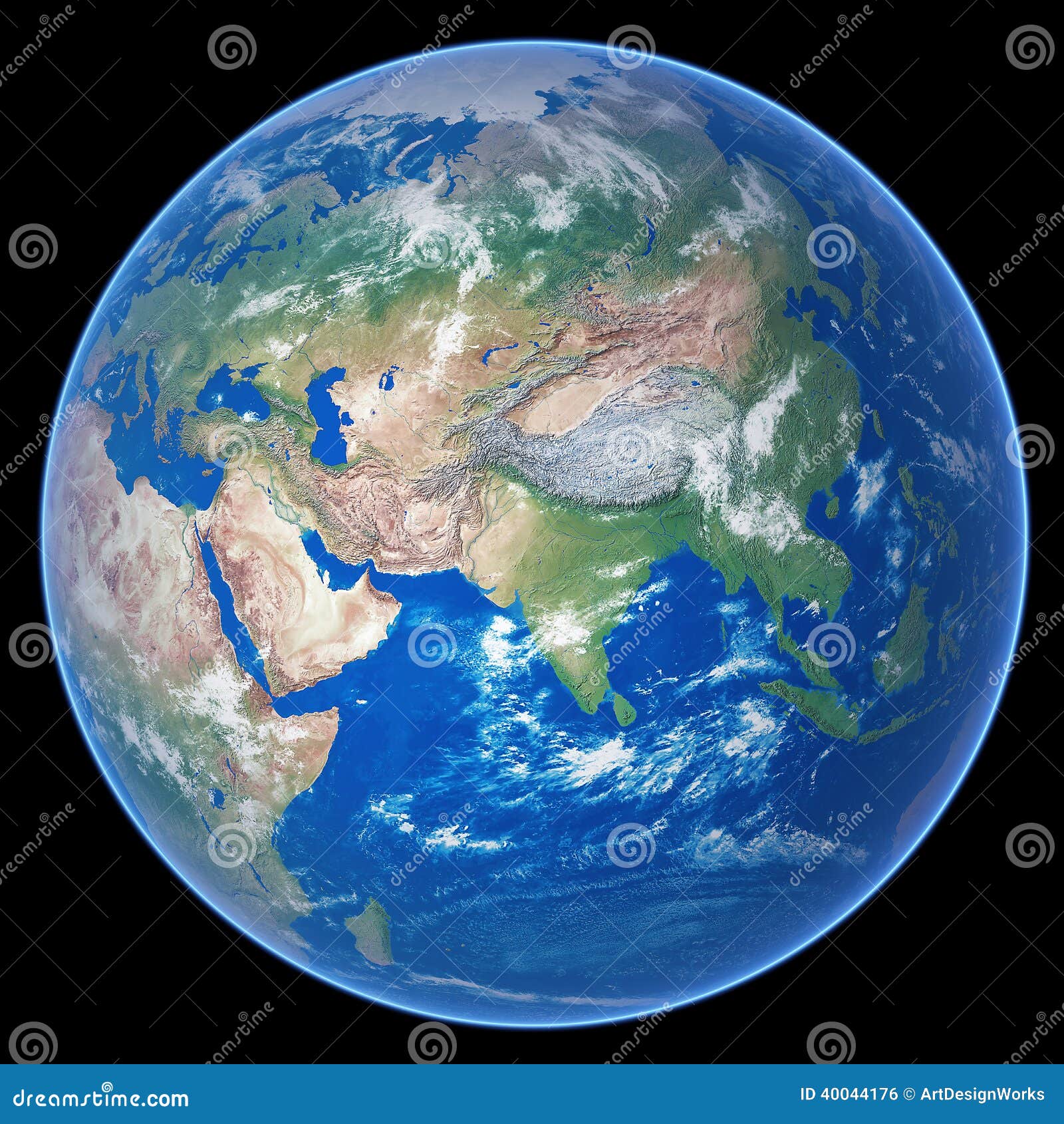 Planet Earth with Atmosphere Isolated on Black Background Stock Photo ...