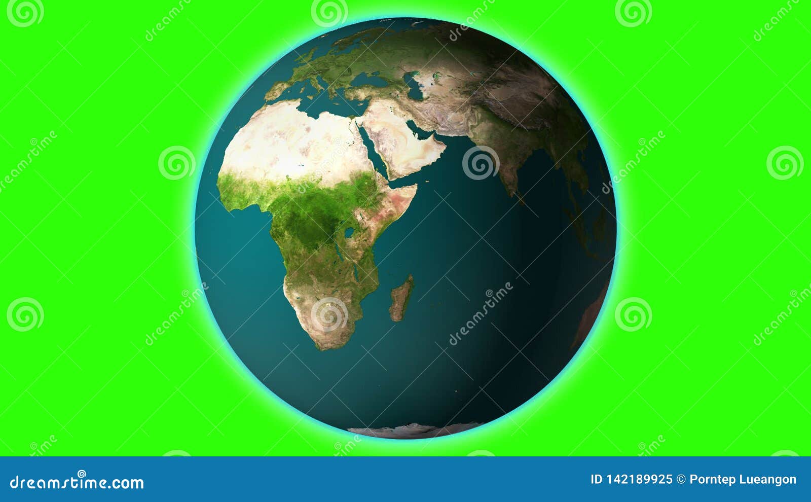Realistic Earth Spinning with Green Screen HD Video. Loopable Globe ...