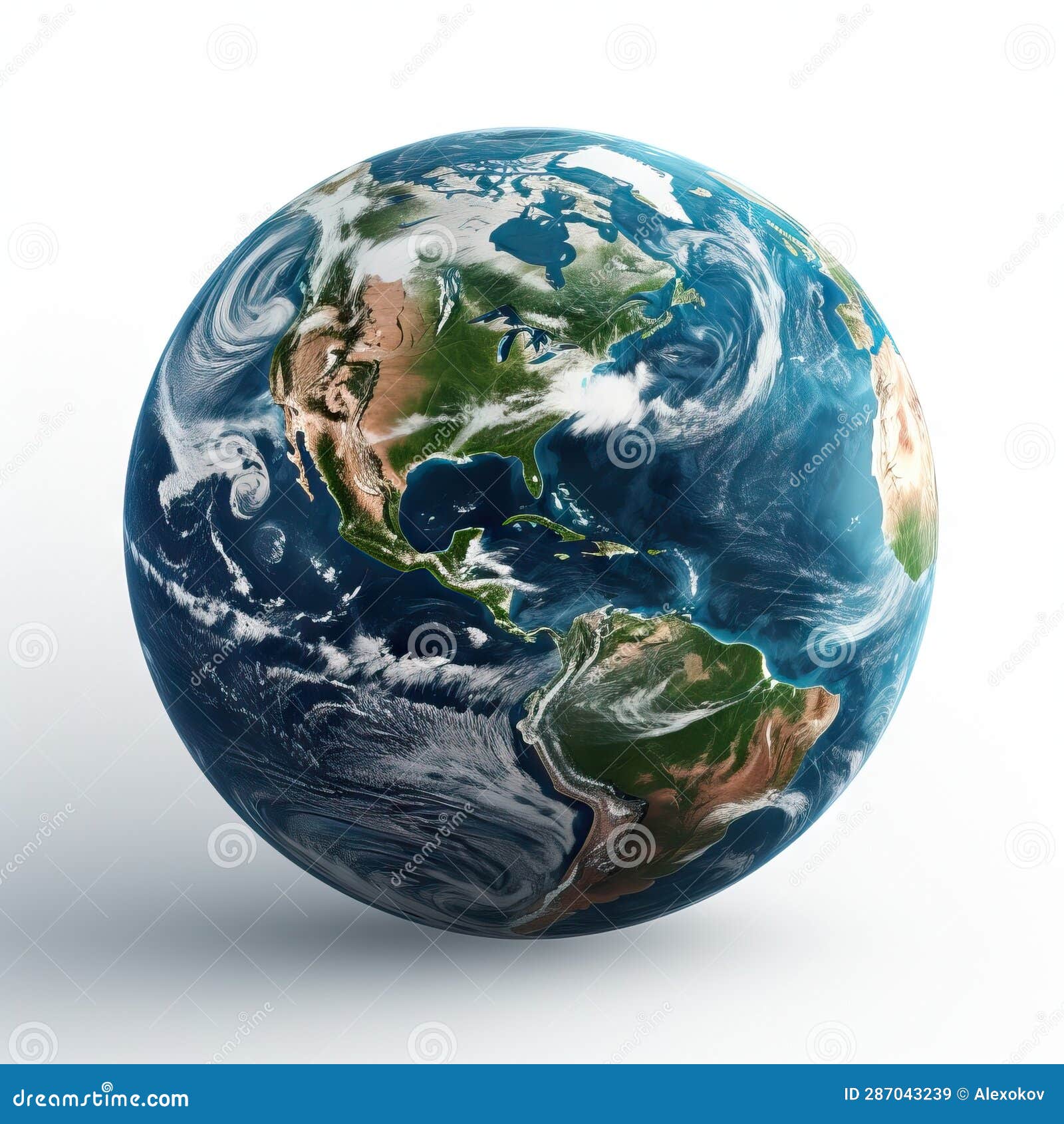 Realistic Earth on White Background AI Generated Stock Illustration ...