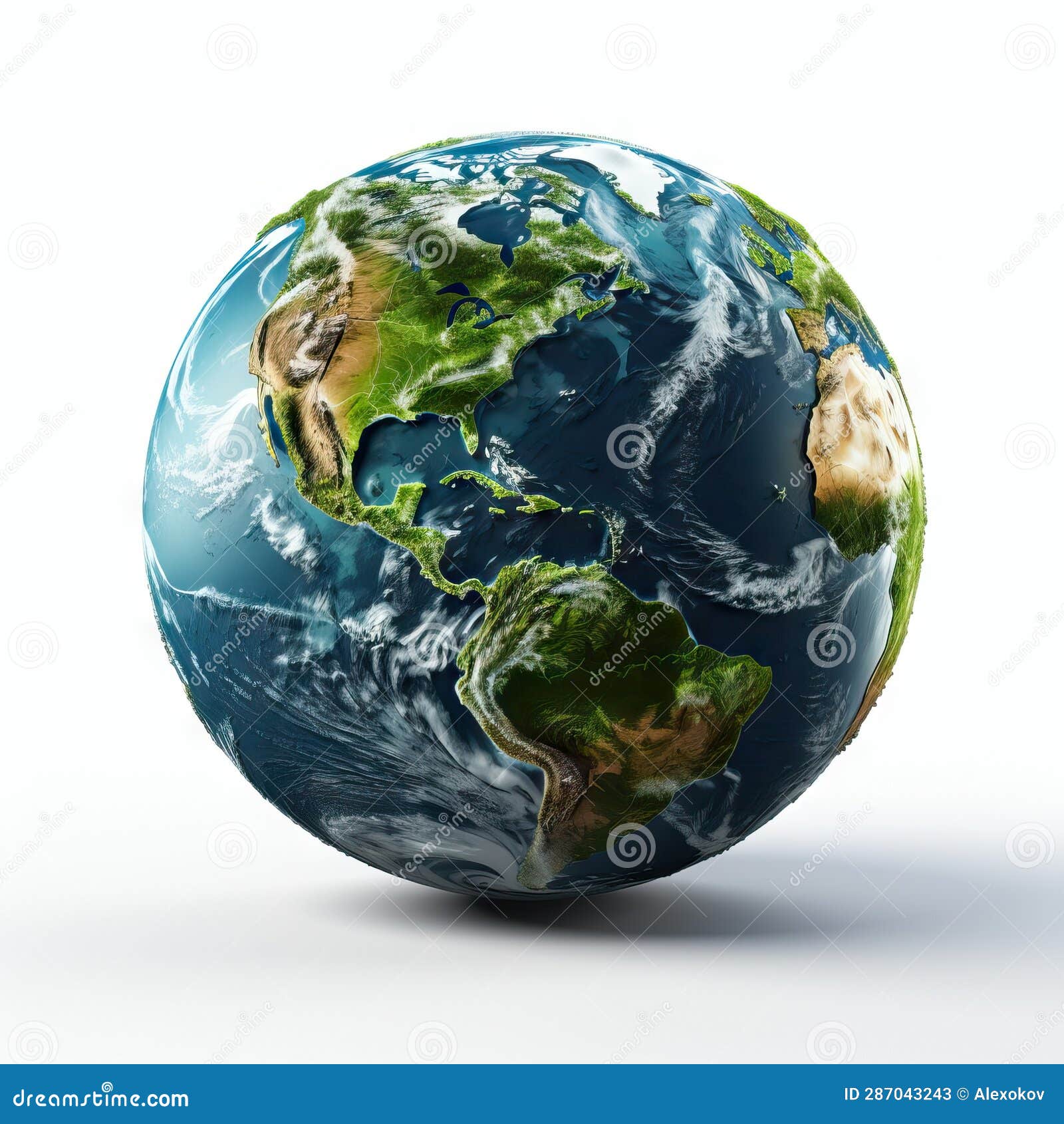 Realistic Earth on White Background AI Generated Stock Illustration ...