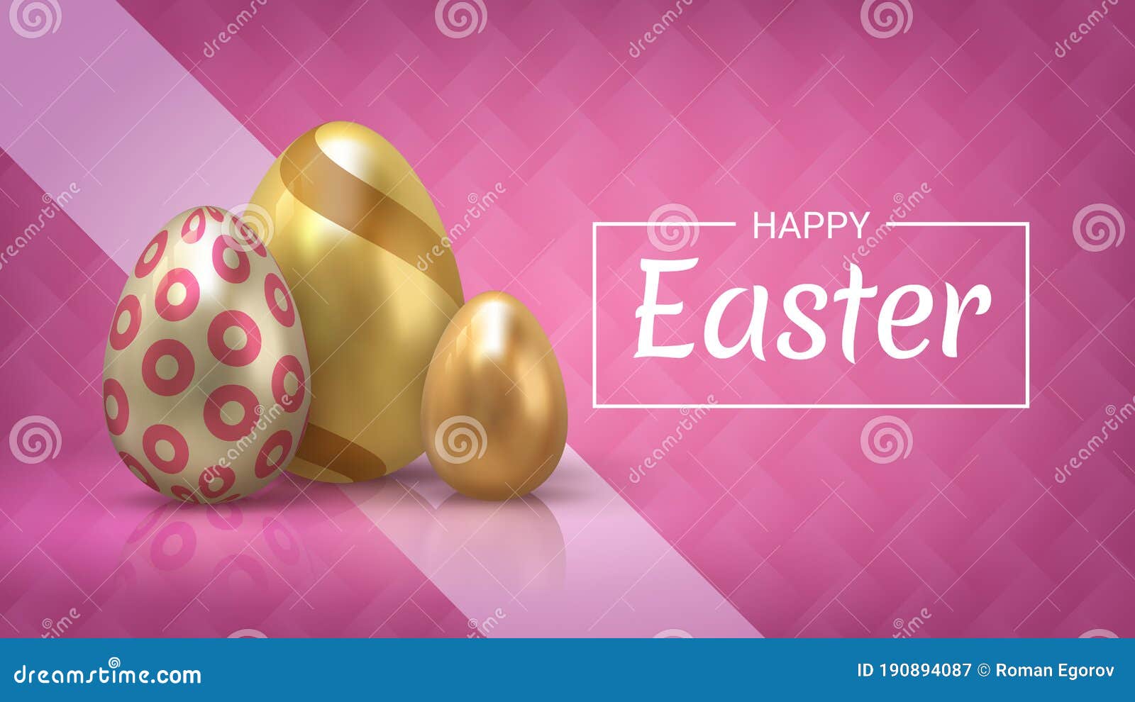 Realistic Easter Egg Banner. Greeting Banner and Invitation Card with ...
