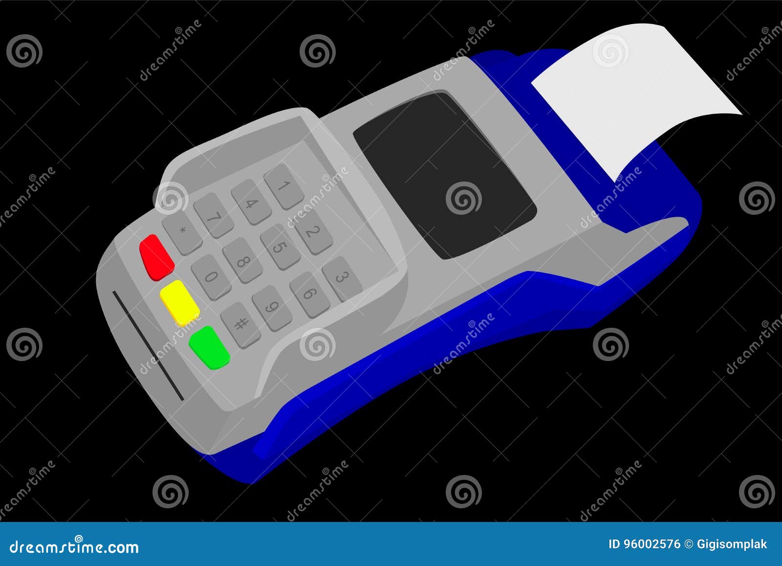 Realistic EDC Machine with Printed Receipt Stock Vector - Illustration ...