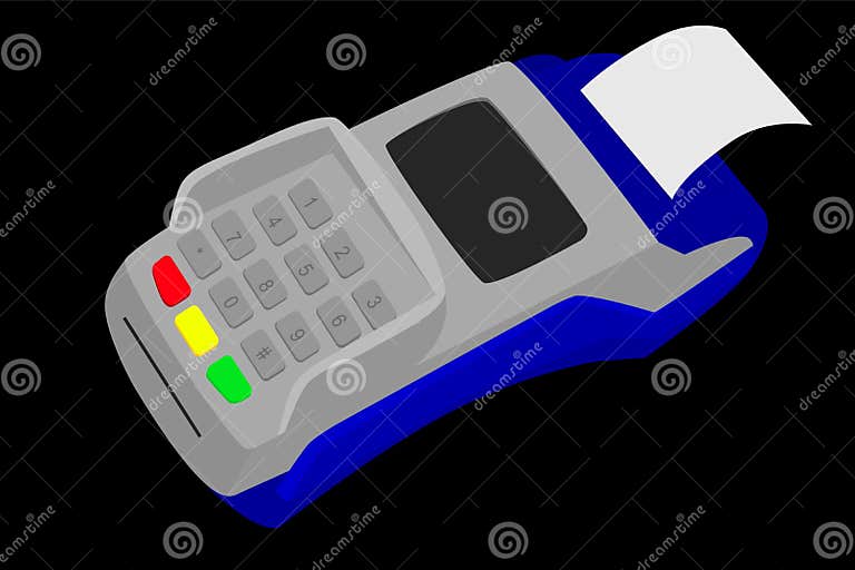 Realistic EDC Machine with Printed Receipt Stock Vector - Illustration ...