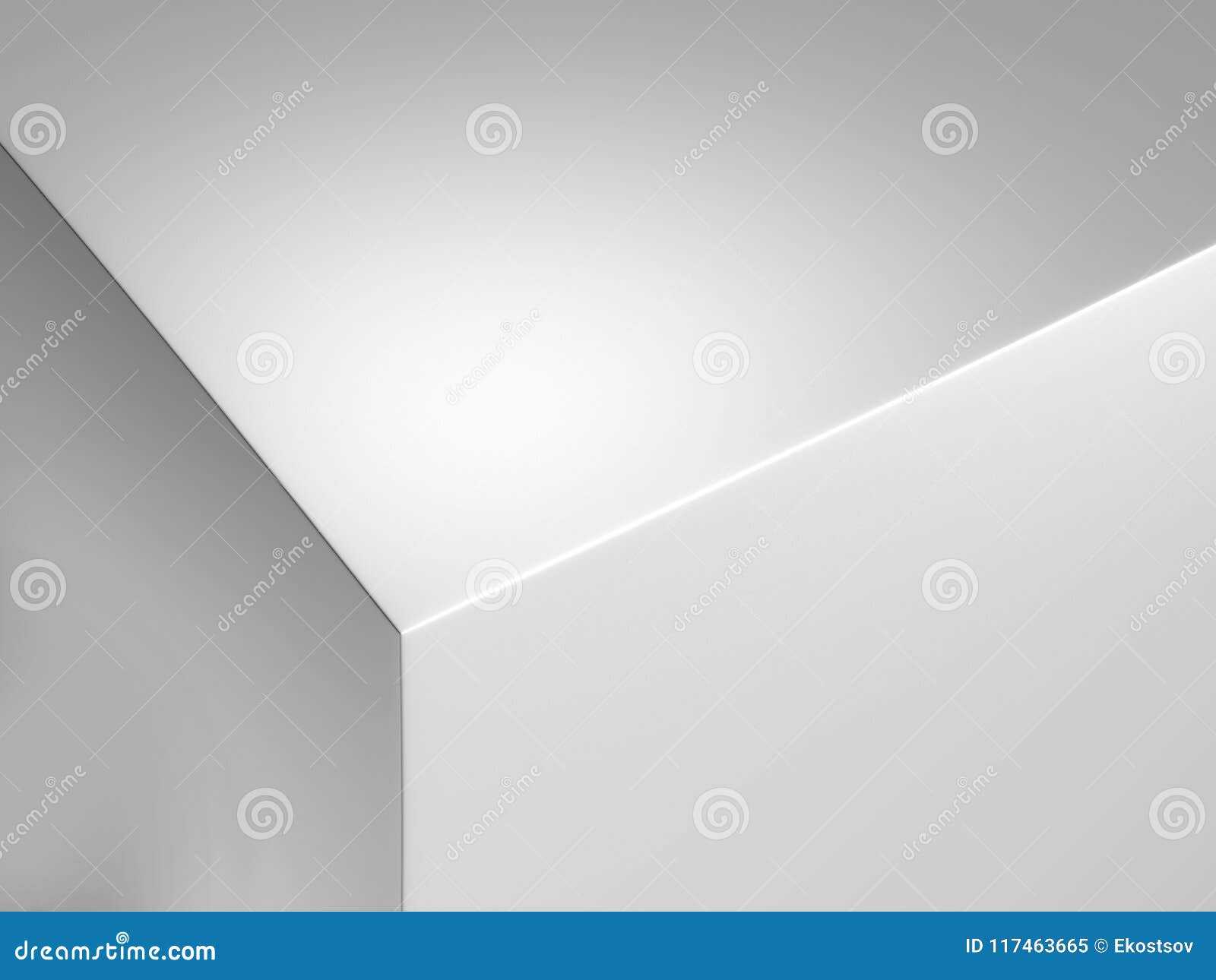 Realistic Edge of White Box, 3d Rendering. Stock Illustration ...