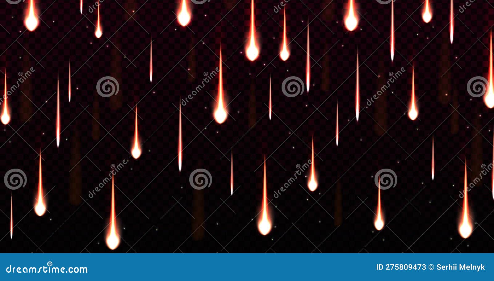 Realistic Effect of Meteor Rain Stock Illustration - Illustration of ...