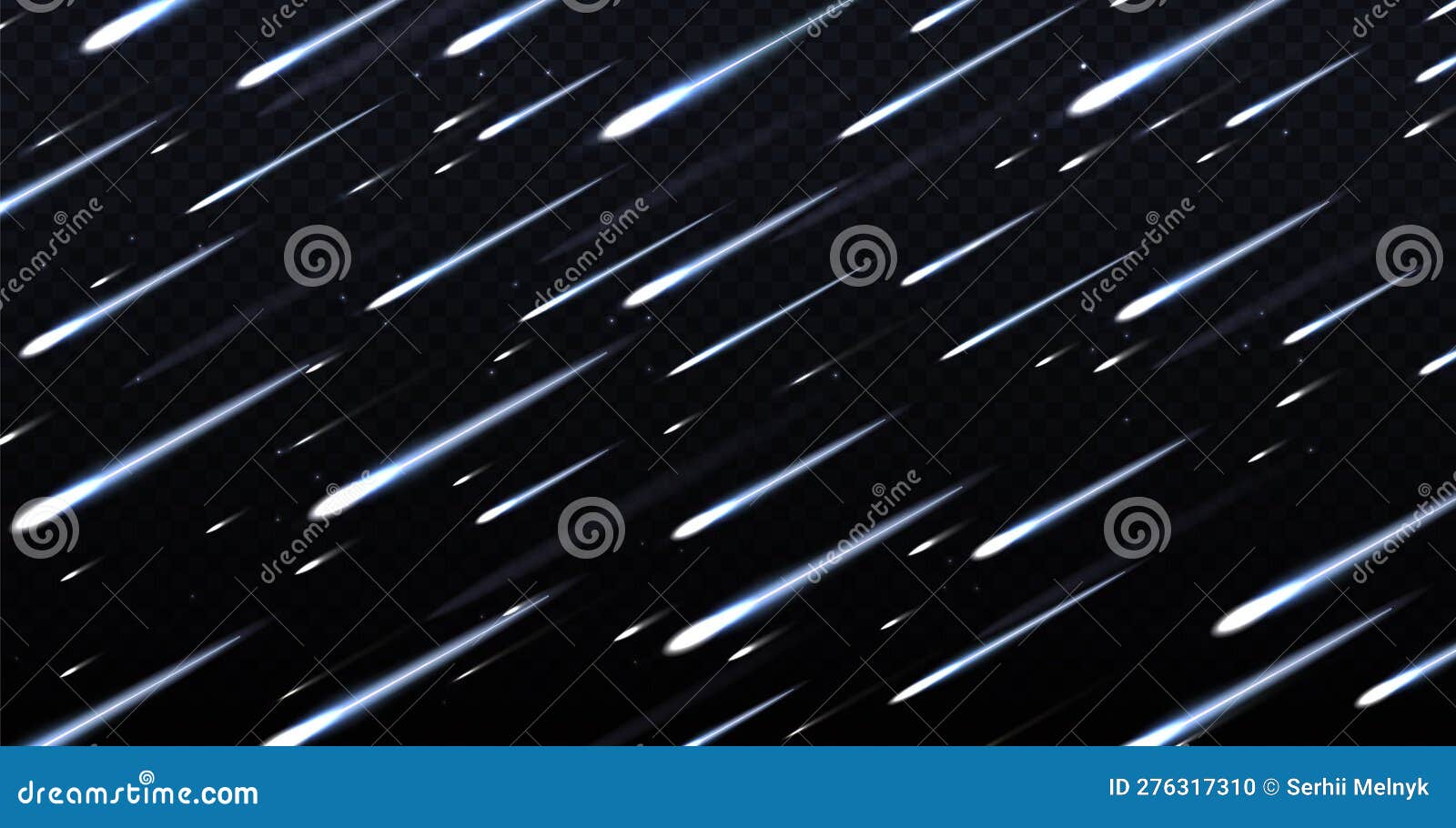 Realistic Effect of Meteor Rain Stock Vector - Illustration of falling ...