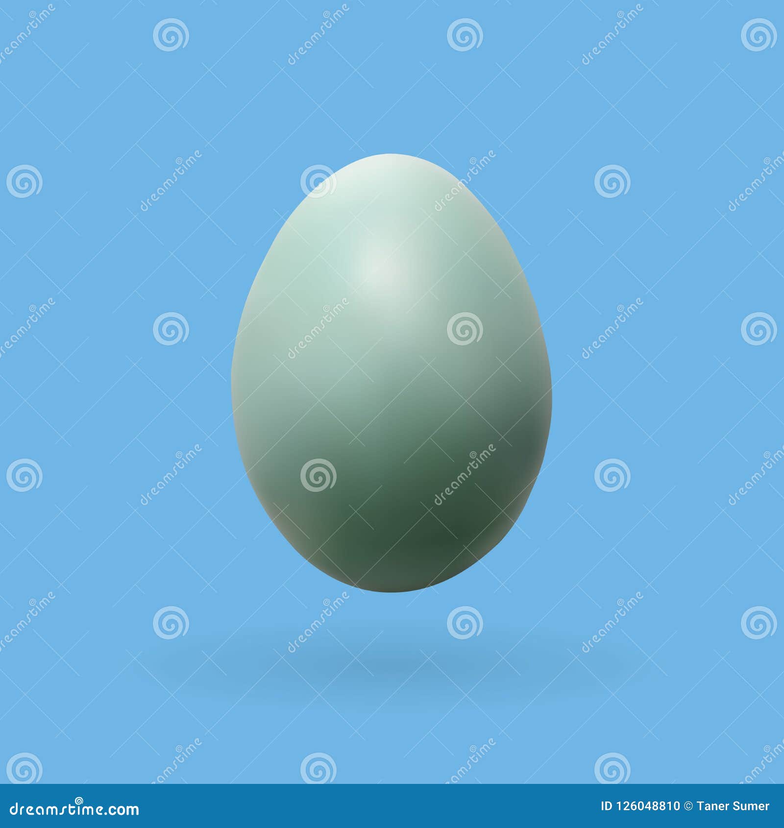 Realistic Egg with Blue Background, Vector Stock Illustration ...