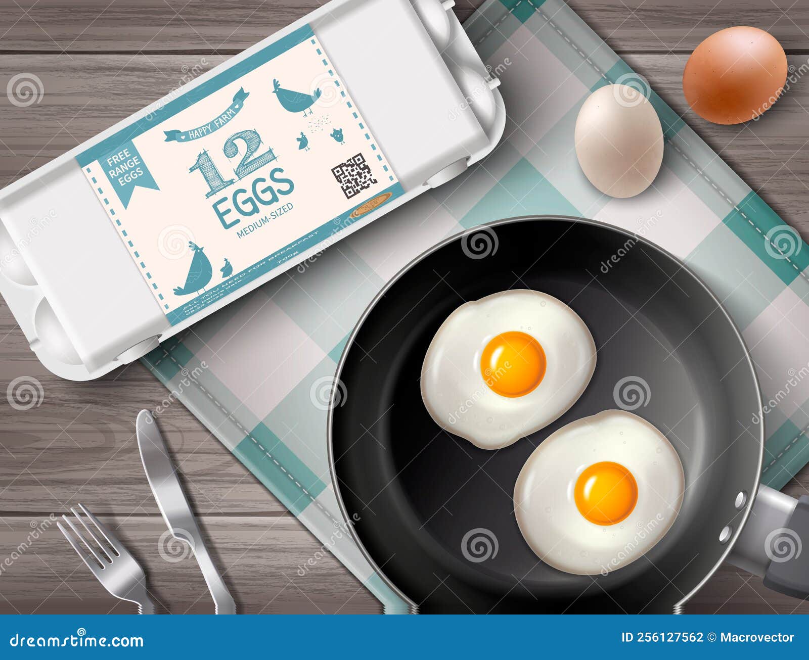 Realistic Eggs Package stock vector. Illustration of kitchen - 256127562