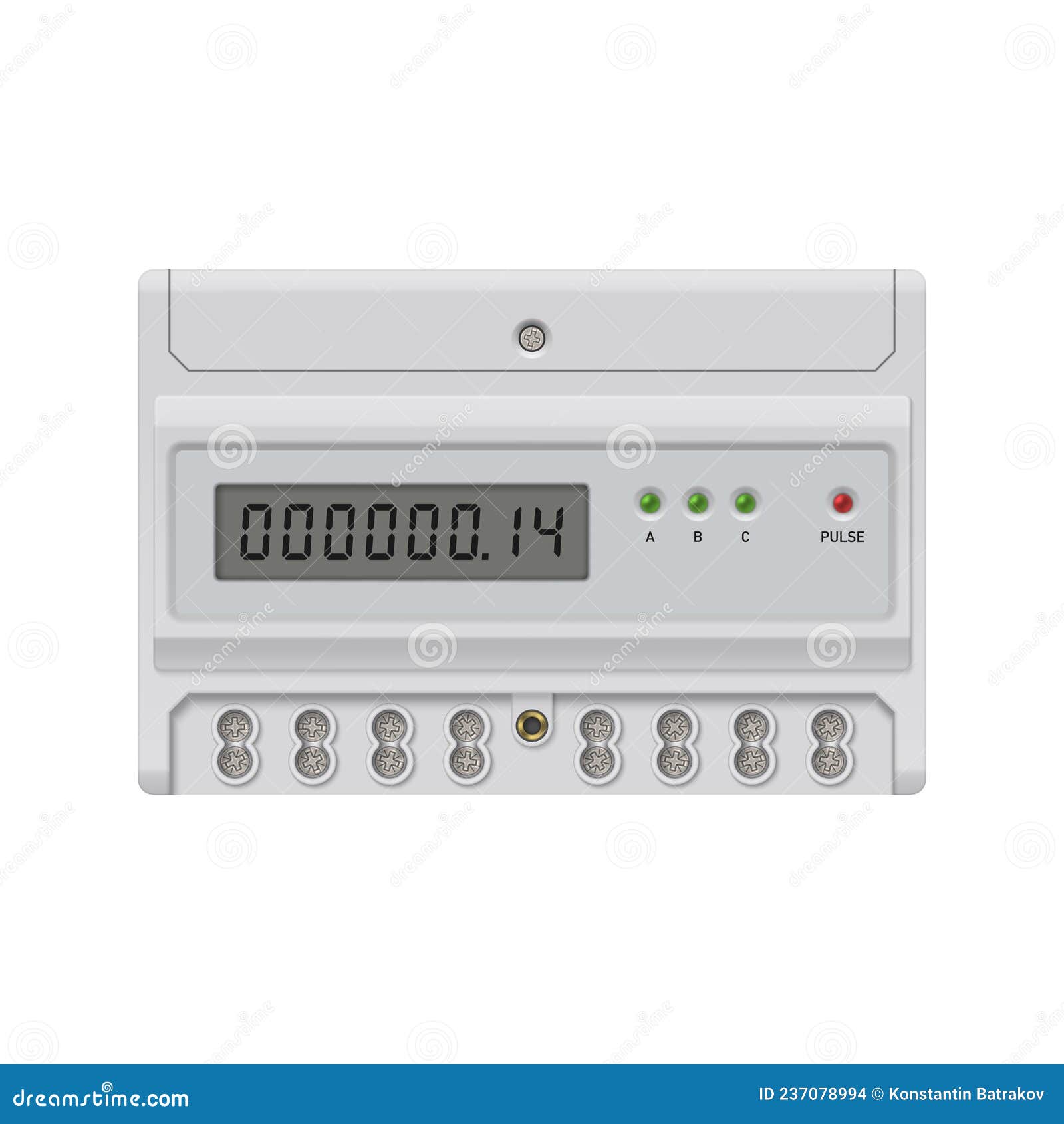 Realistic Electricity Meter with Open Bottom Panel. Stock Vector ...