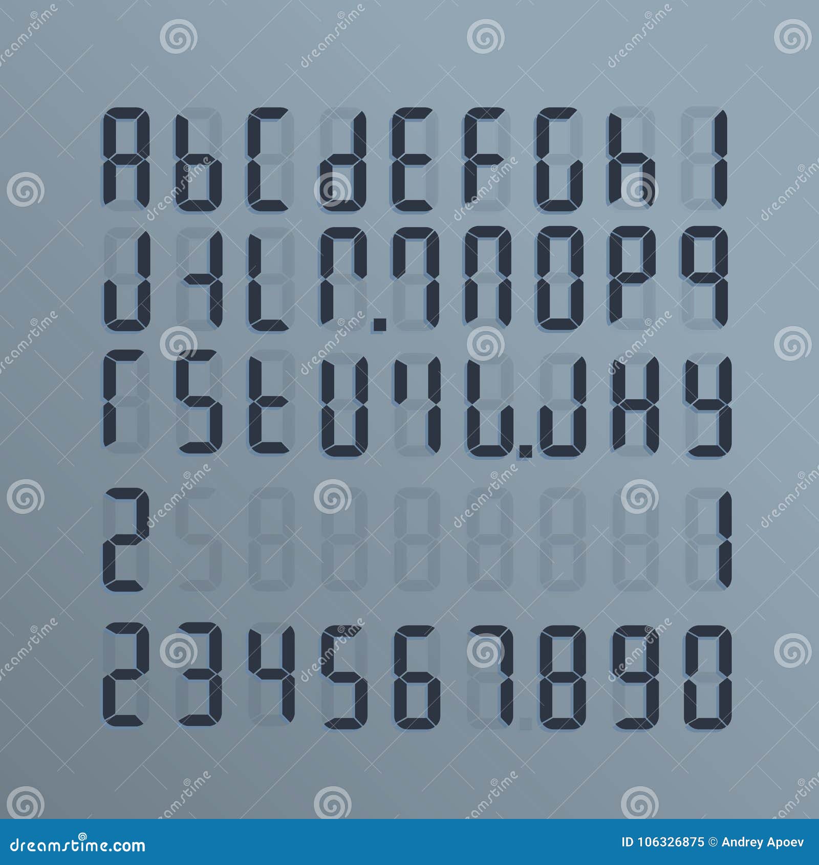 A Realistic Electronic Alphabet from a To Z and Numbers. Dial on the ...