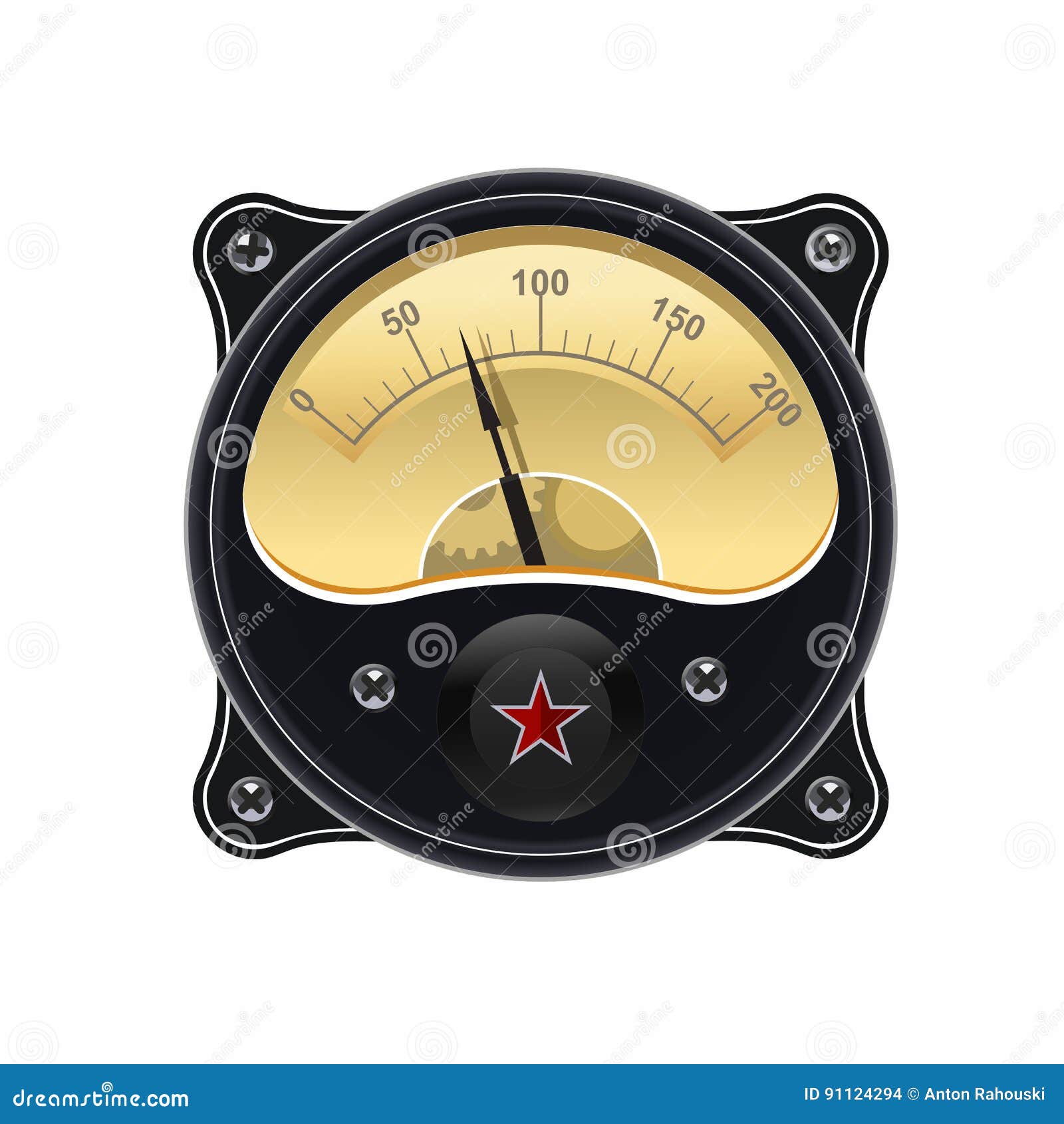Realistic Electronic Analog VU Signal Meter Stock Illustration ...