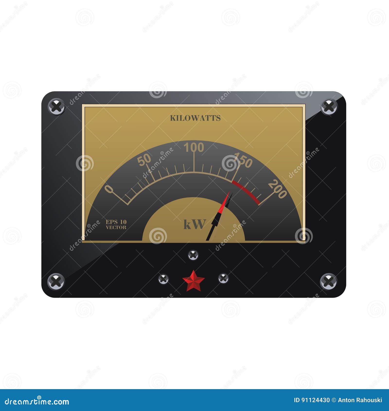 Realistic Electronic Analog VU Signal Meter Stock Illustration ...