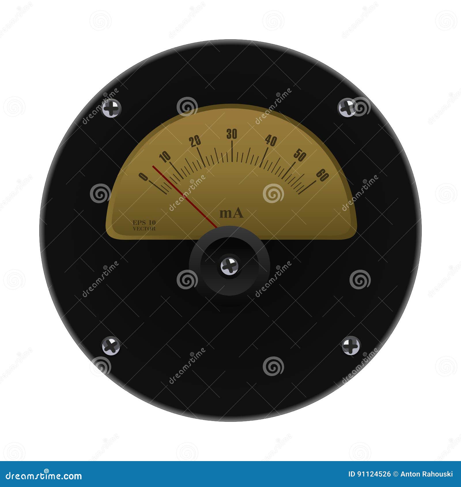 Realistic Electronic Analog VU Signal Meter Stock Illustration ...