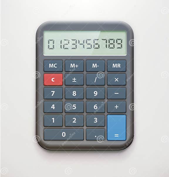 Realistic Electronic Calculator Stock Vector - Illustration of element ...