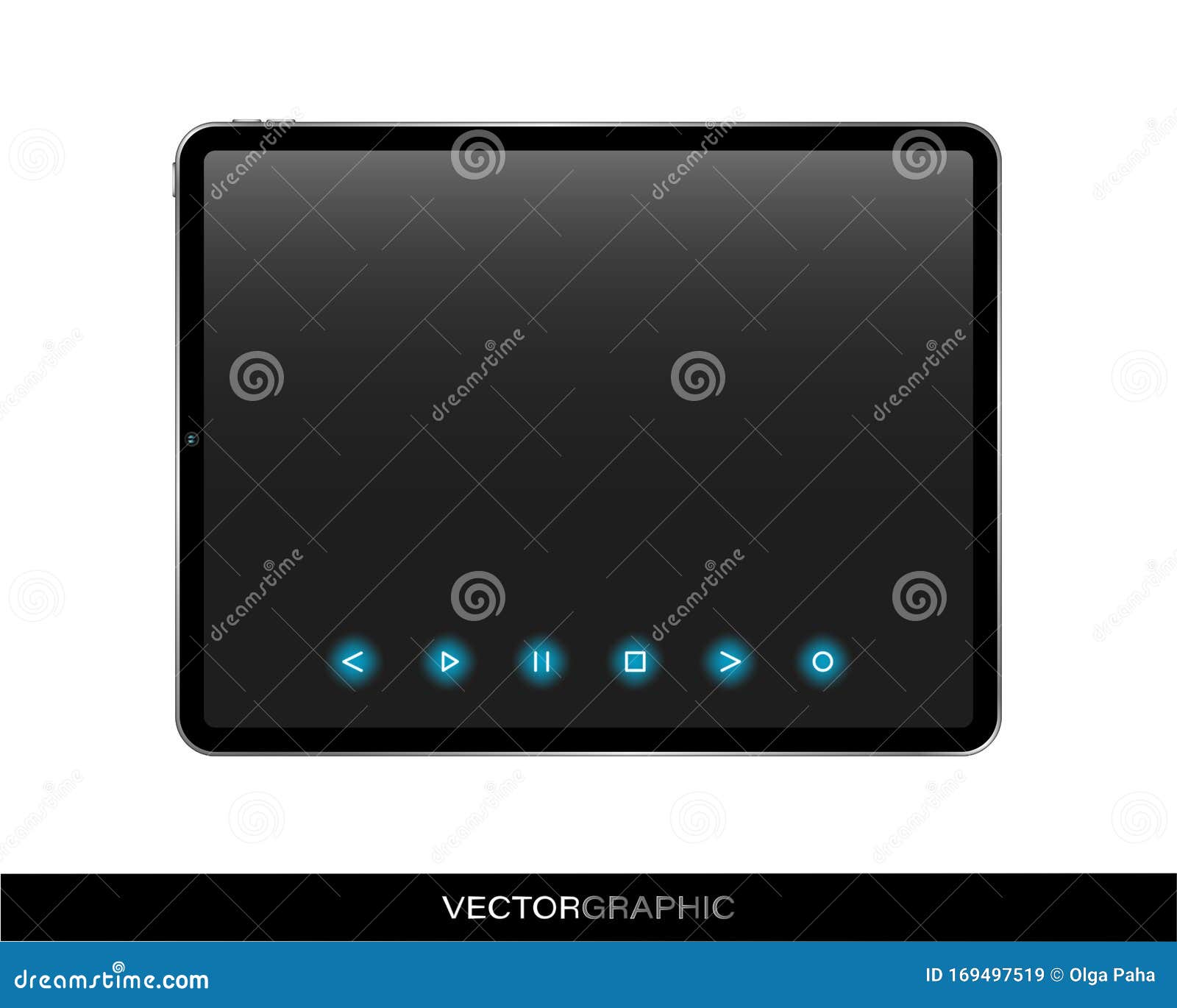 Tablet Display Template with Media Horizontal Stock Vector ...