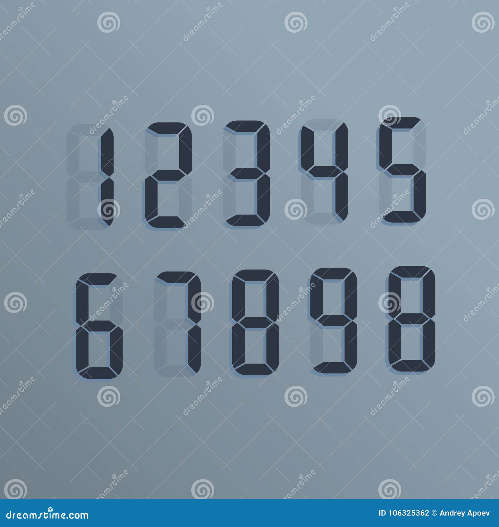Realistic Electronic Numbers. the Dial on the Screen Stock Vector ...