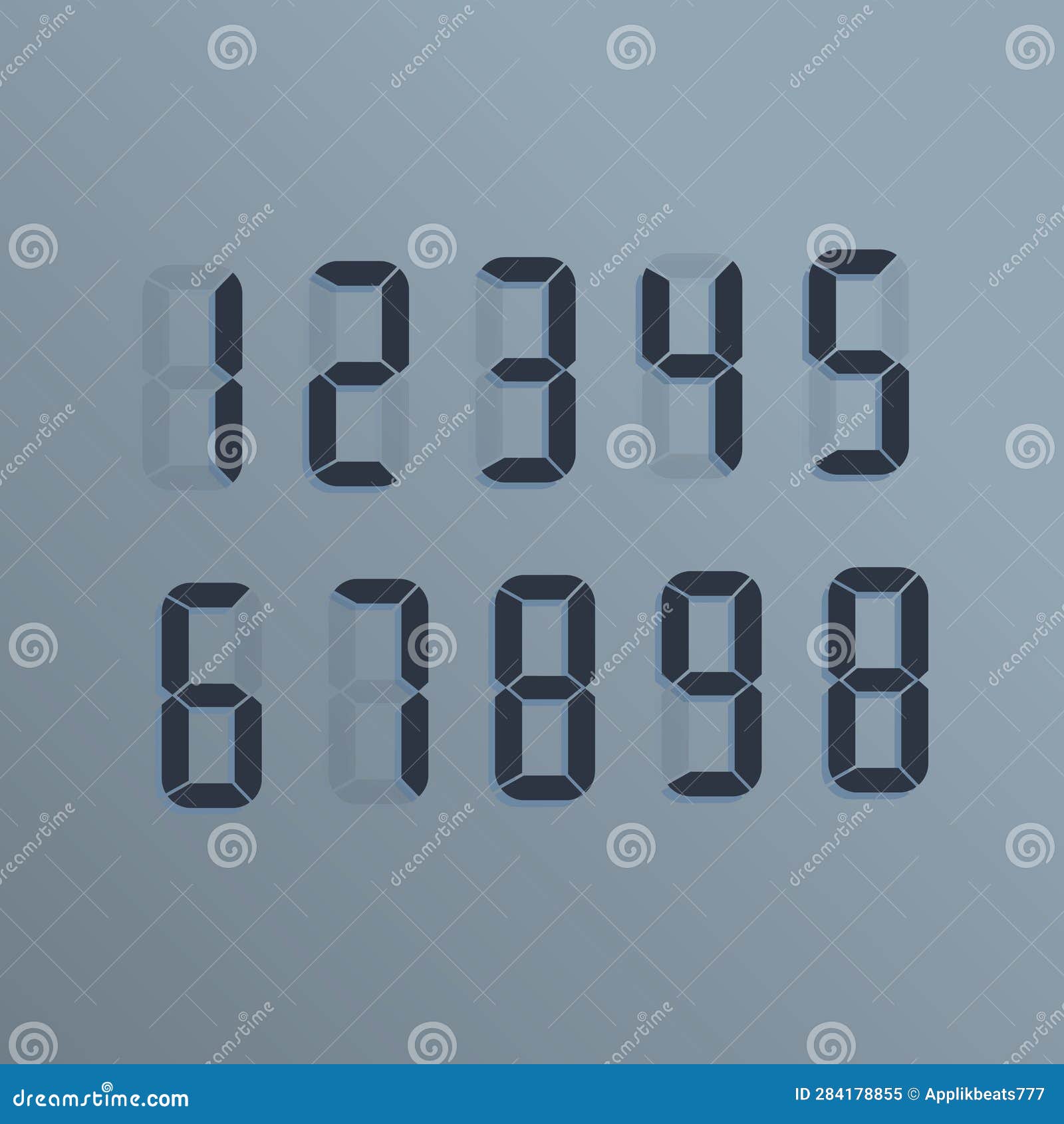 Realistic Electronic Numbers. the Dial on the Screen Stock Vector ...