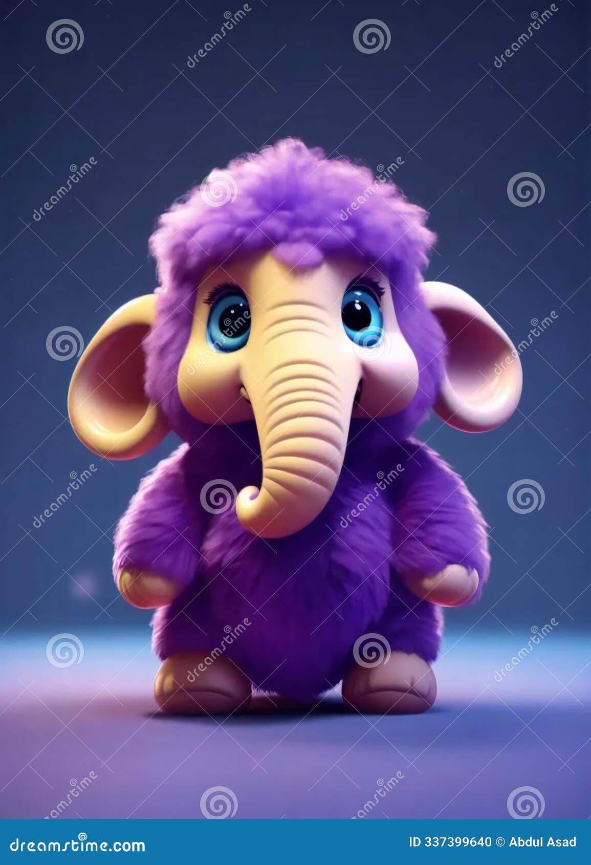 Realistic Elephant In Pixar Style On White Background In 8k Uhd. Stock ...