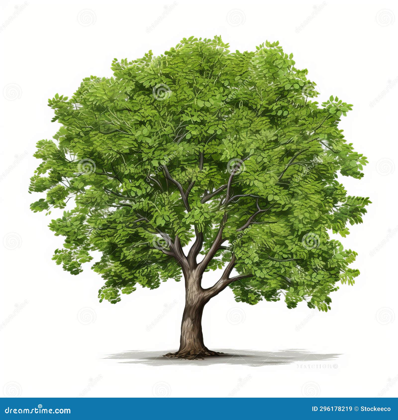Realistic Elm Tree Illustration on White Background Stock Illustration ...