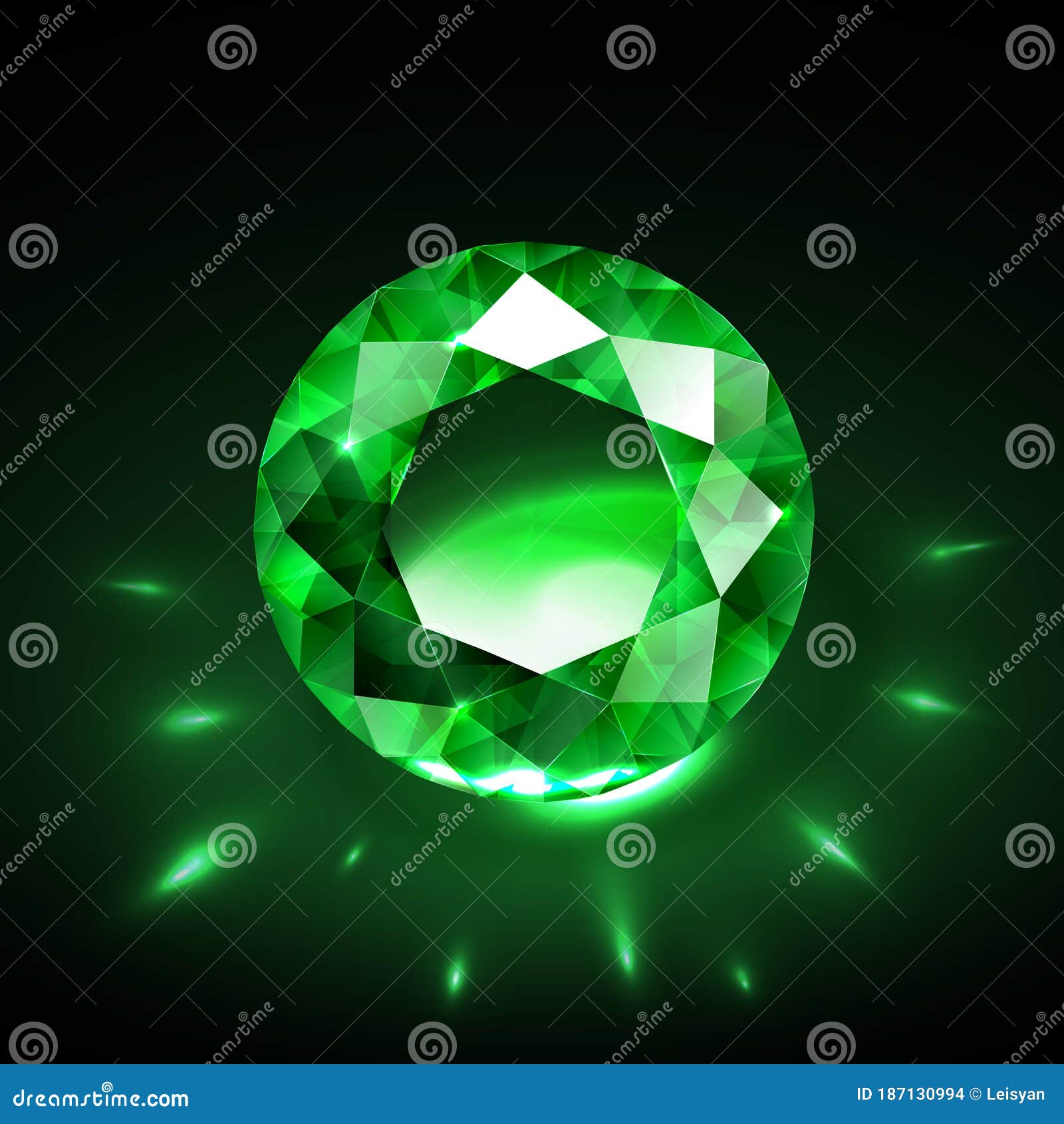 Realistic emerald vector stock vector. Illustration of sparkle - 187130994