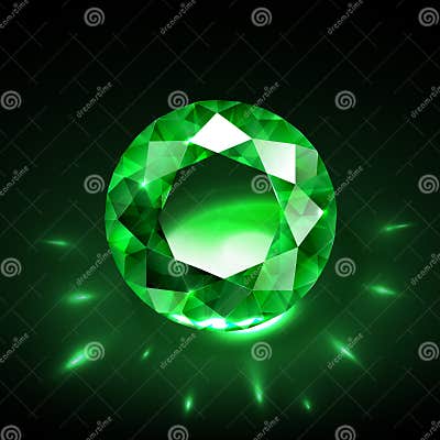 Realistic emerald vector stock vector. Illustration of sparkle - 187130994