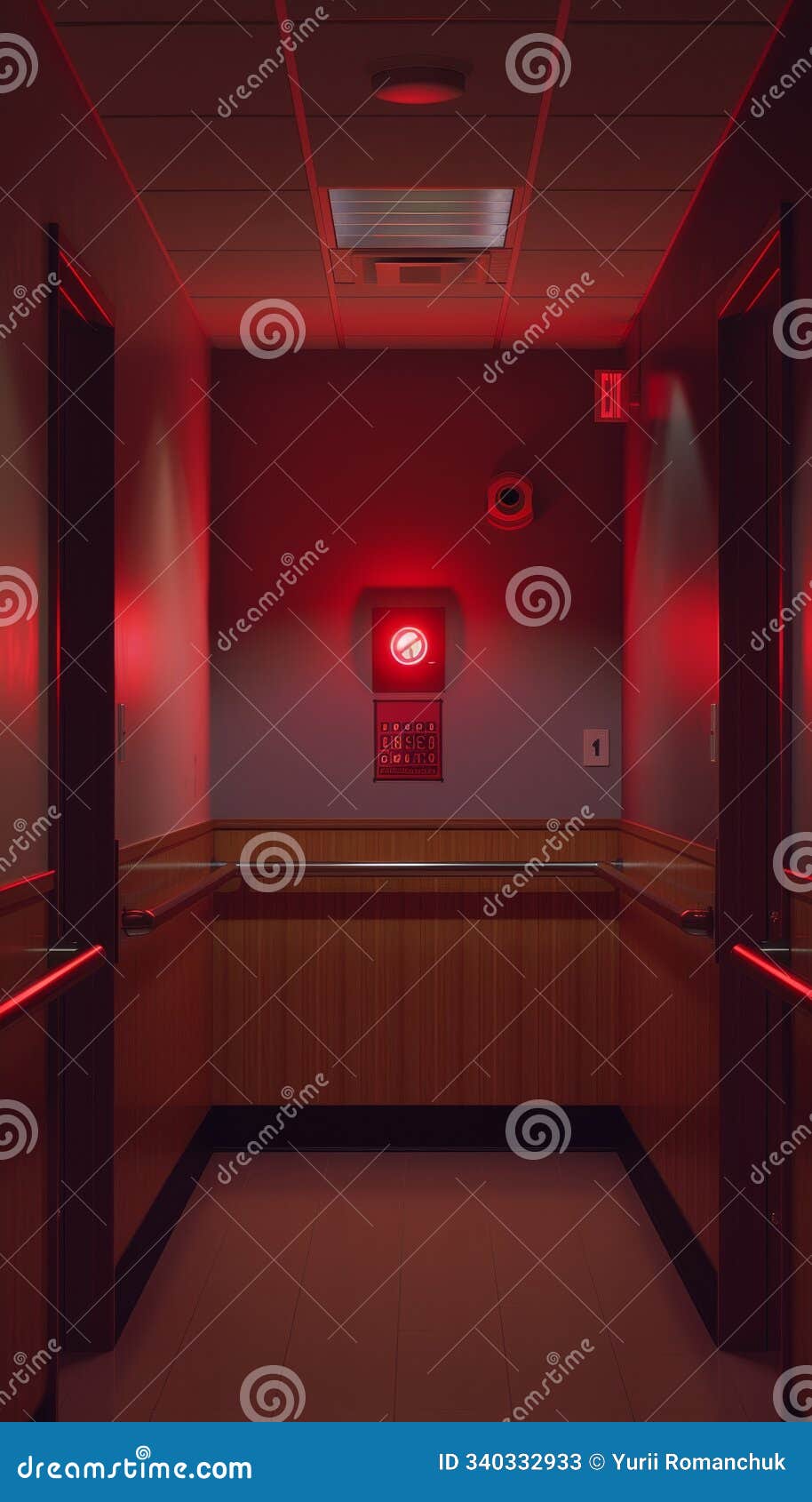 Realistic Emergency Exit Alarm in a Building, Highlighting Urgency and ...