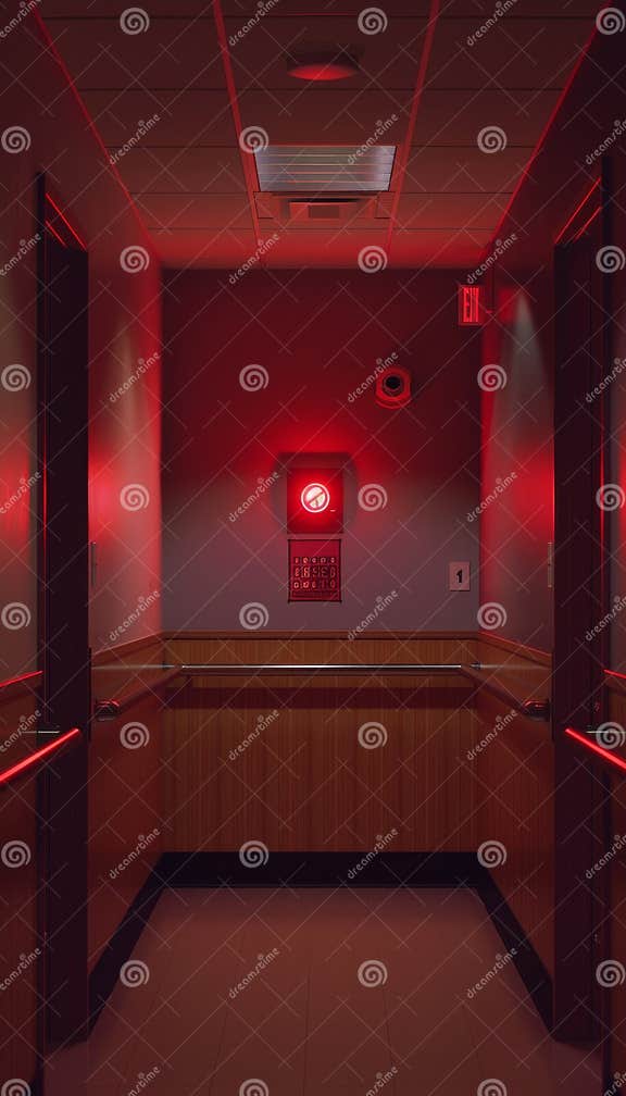 Realistic Emergency Exit Alarm in a Building, Highlighting Urgency and ...