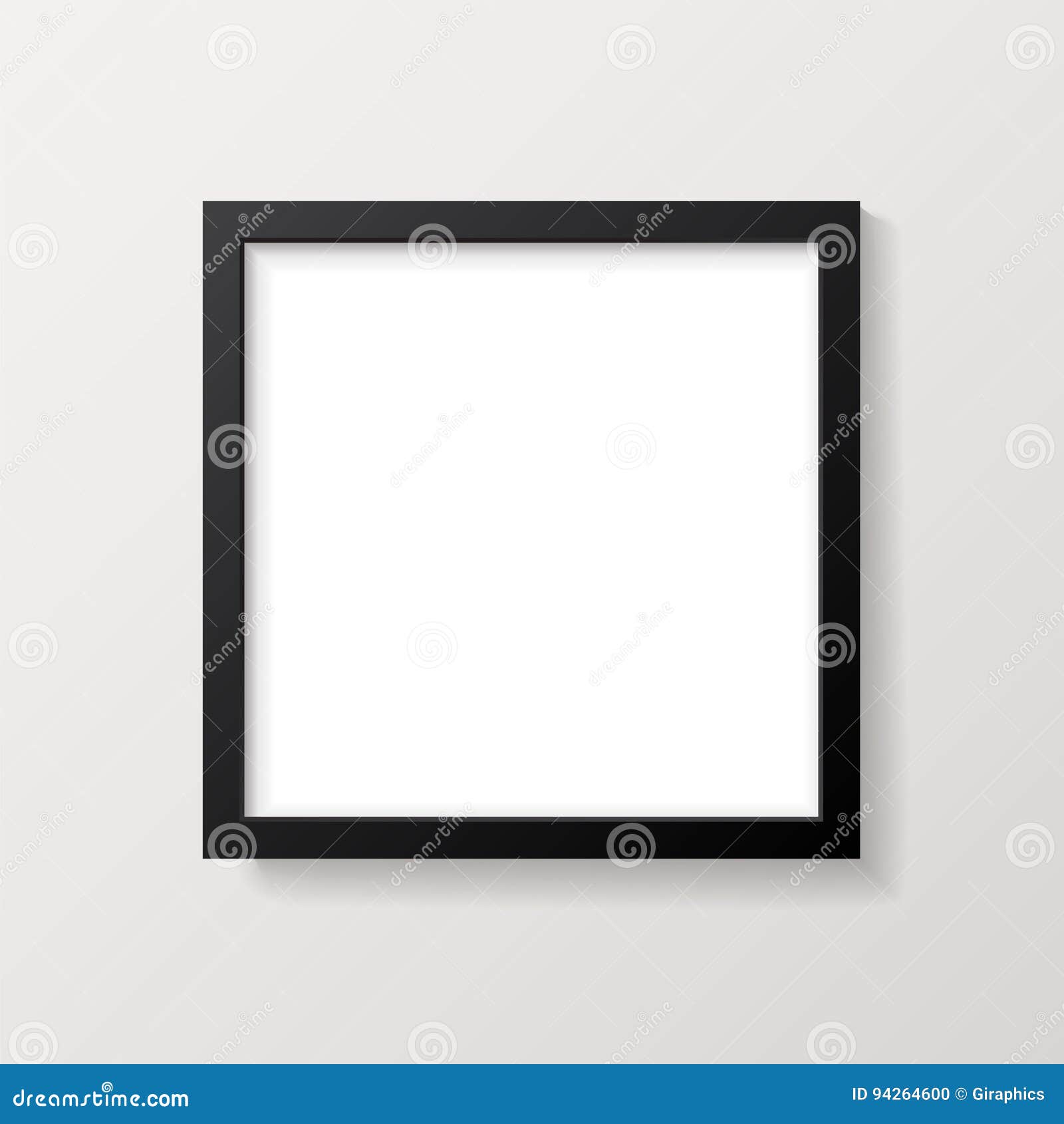 Realistic Empty Black Square Picture Frame Mockup Stock Vector ...