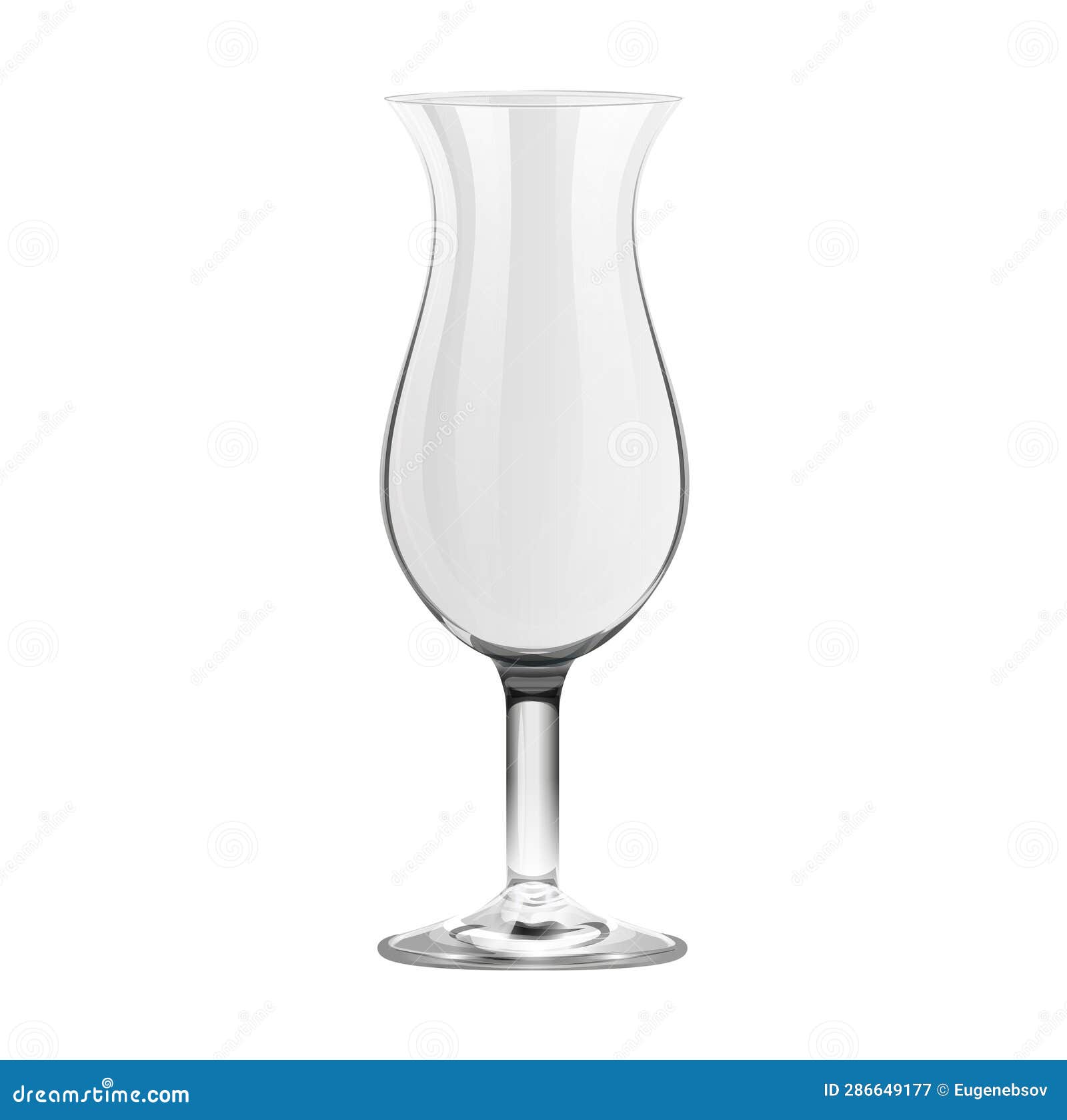 Realistic Empty Cocktail Glass Isolated on White Background Stock ...