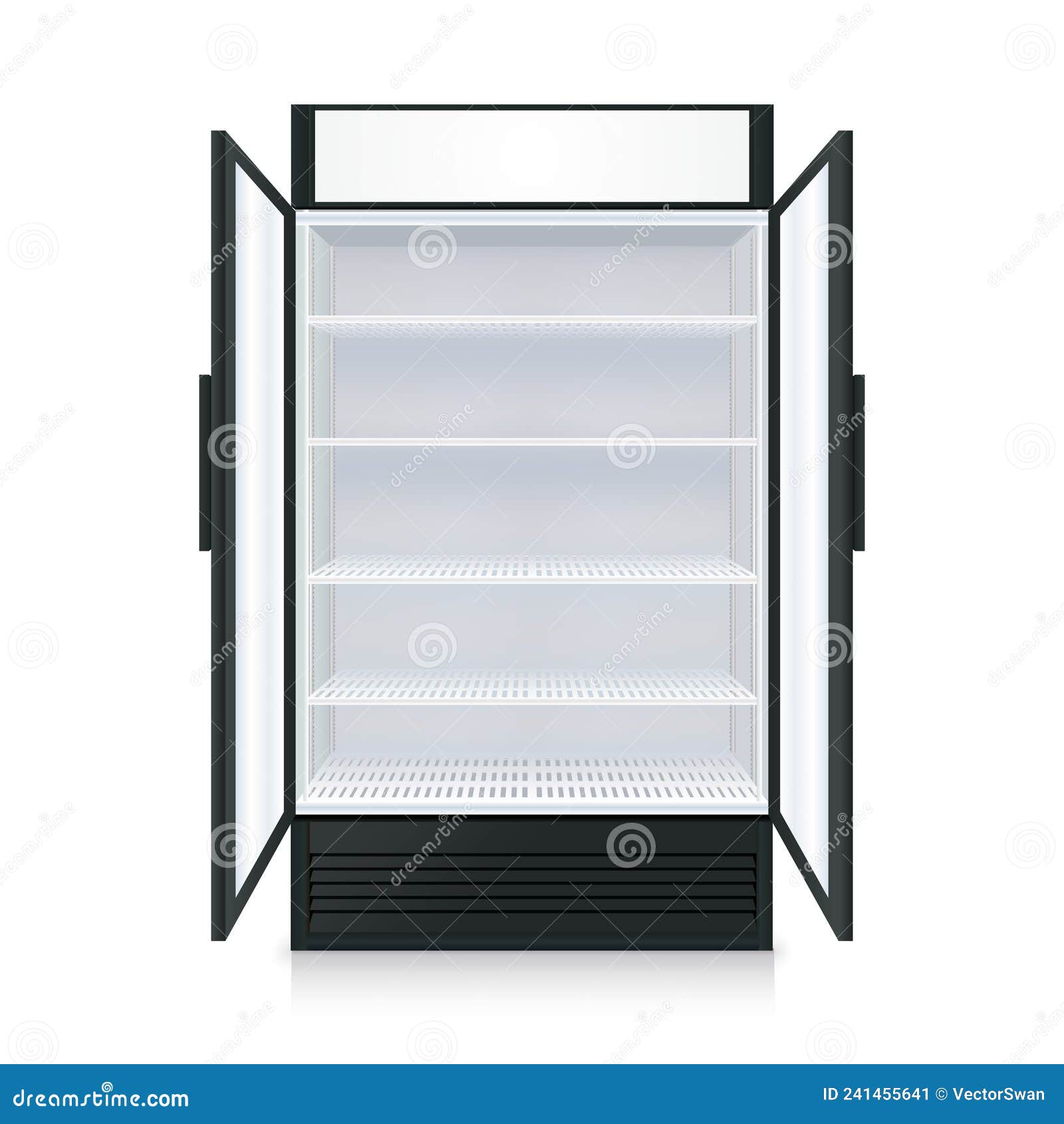 Realistic Empty Commercial Fridge Stock Vector - Illustration of ...