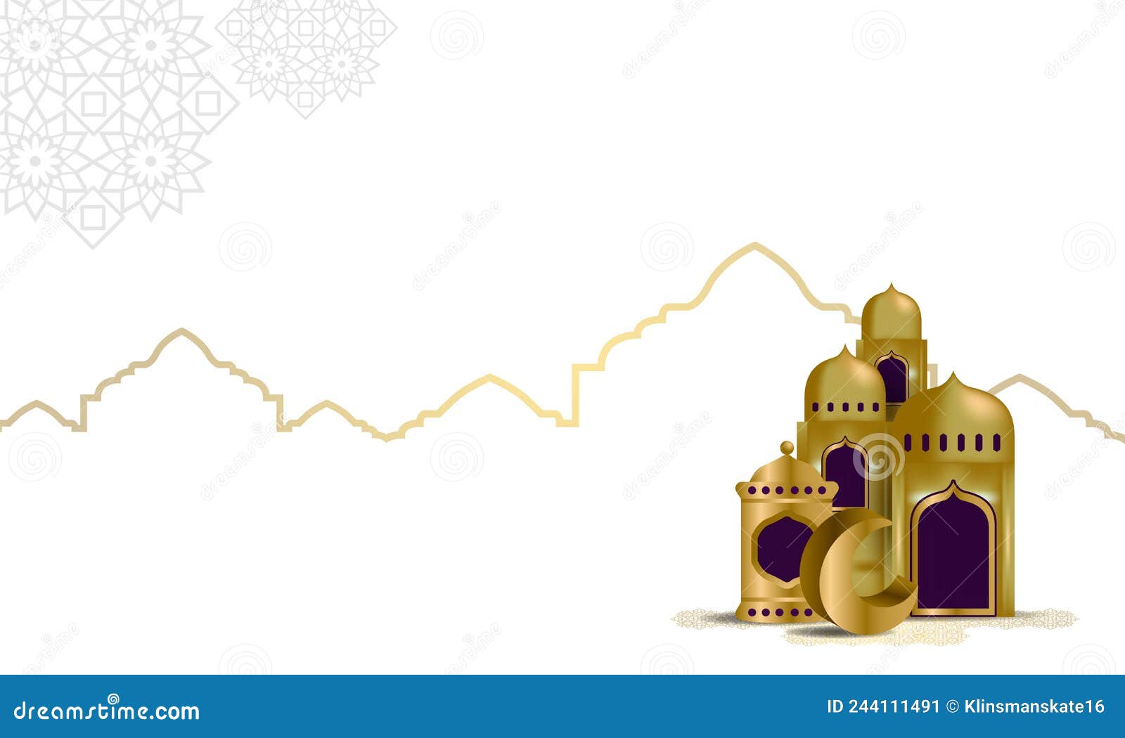 Realistic Empty Islamic Greeting Cover Design Template Stock Vector ...