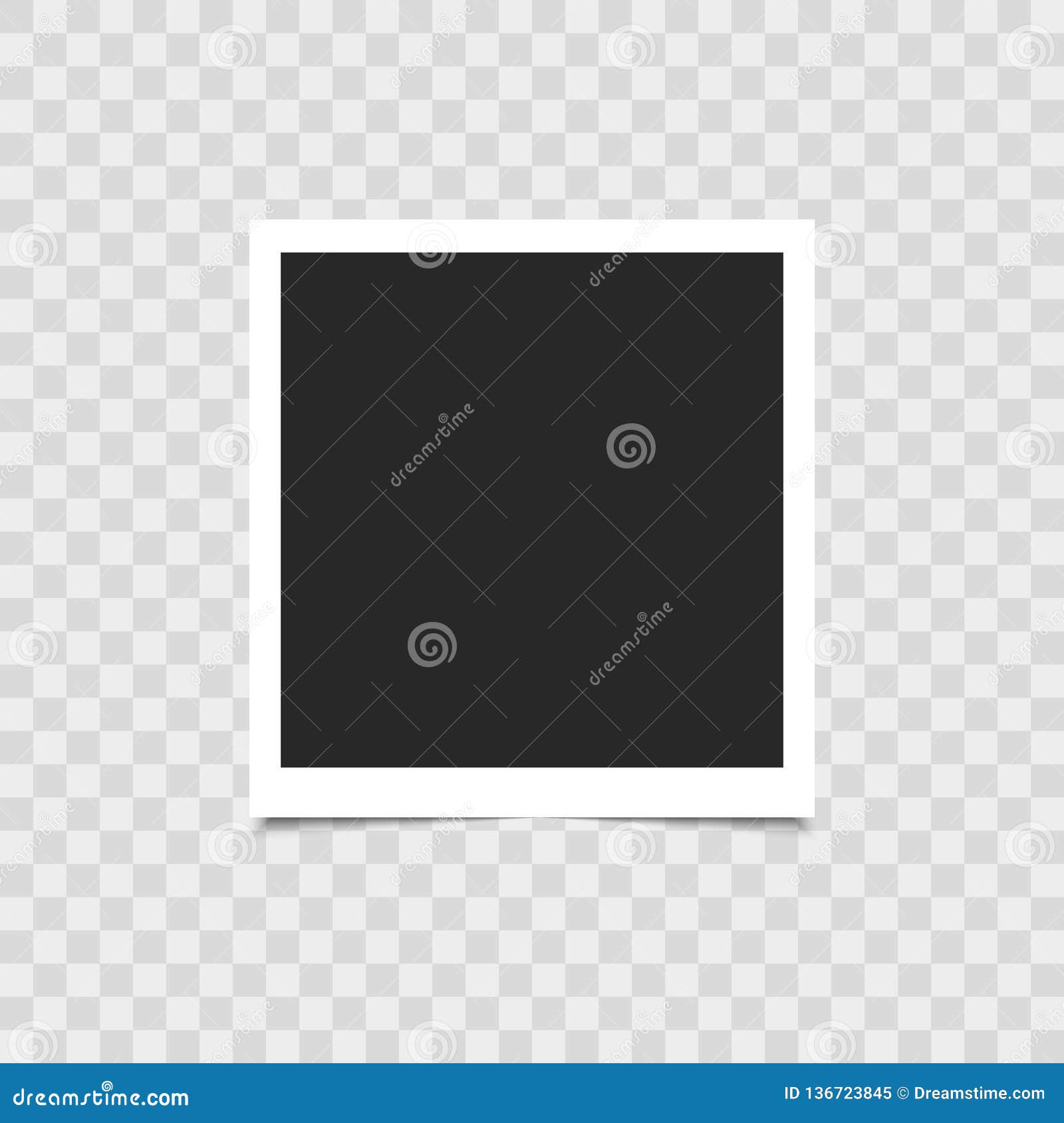 Realistic Empty Photo Frame on Transparent Background. Vector ...