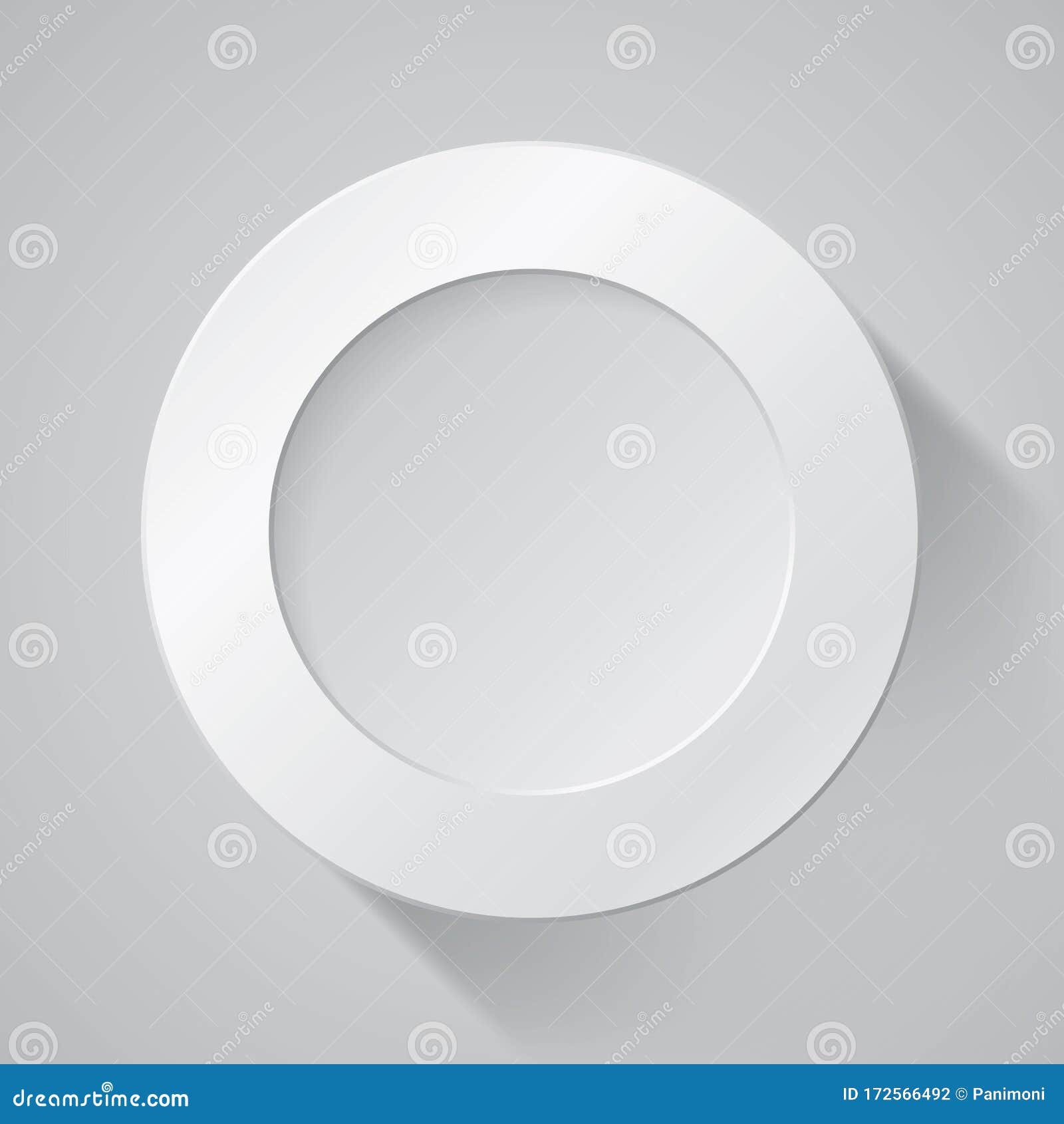 Realistic Empty Round White Frame on Gray Background, Border for Your ...