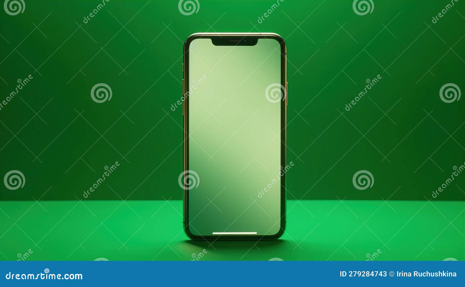 Realistic Empty Smartphone Layout with Green Chromakey Screen ...