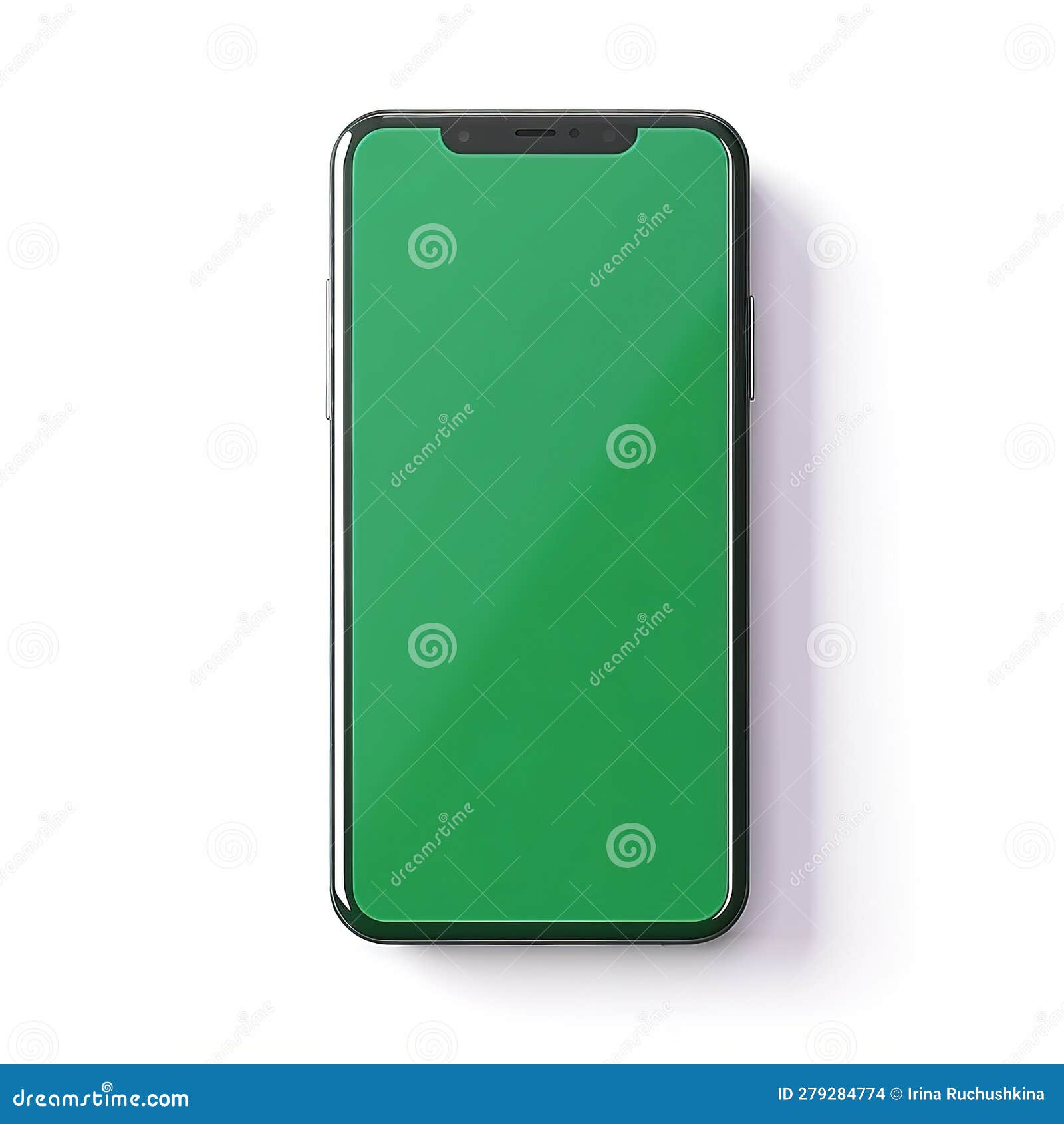 Realistic Empty Smartphone Layout with Green Chromakey Screen ...