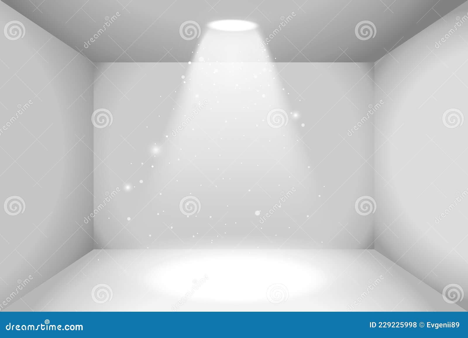 Realistic Empty Space of White Box with Light Source Stock Illustration ...