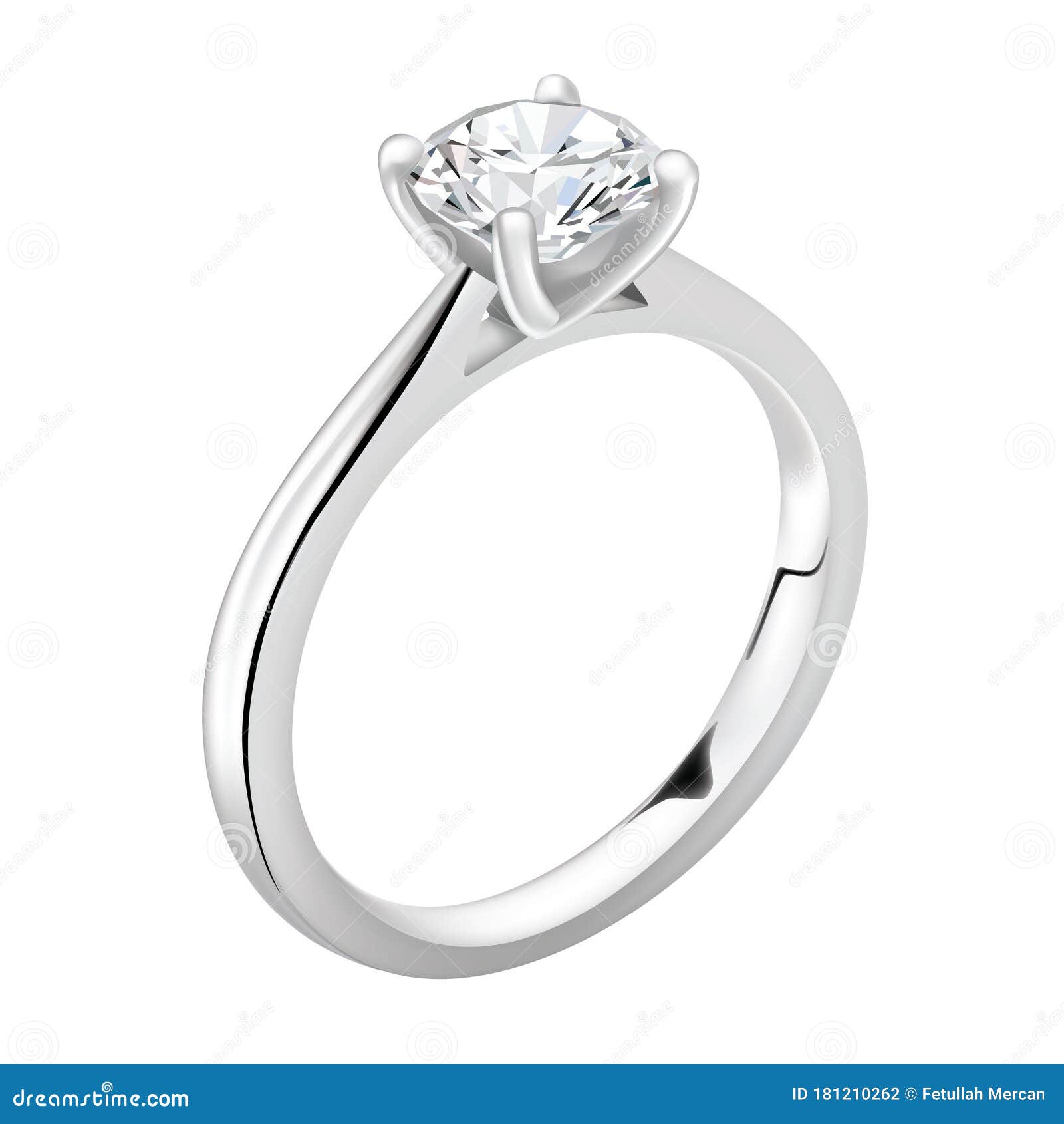 Realistic Engagement Ring stock vector. Illustration of luxury - 181210262