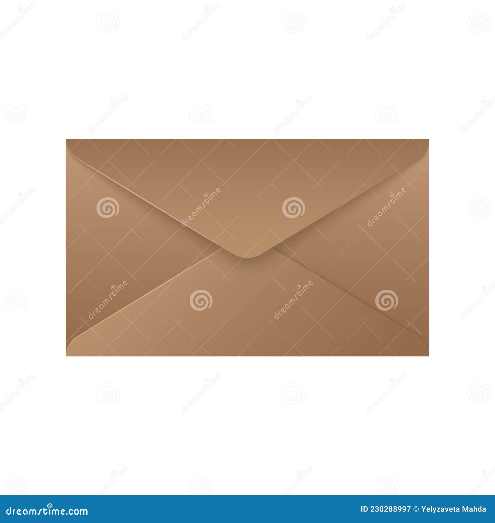 Realistic Envelope. Unfolded Envelope Mockup Isolated On White ...