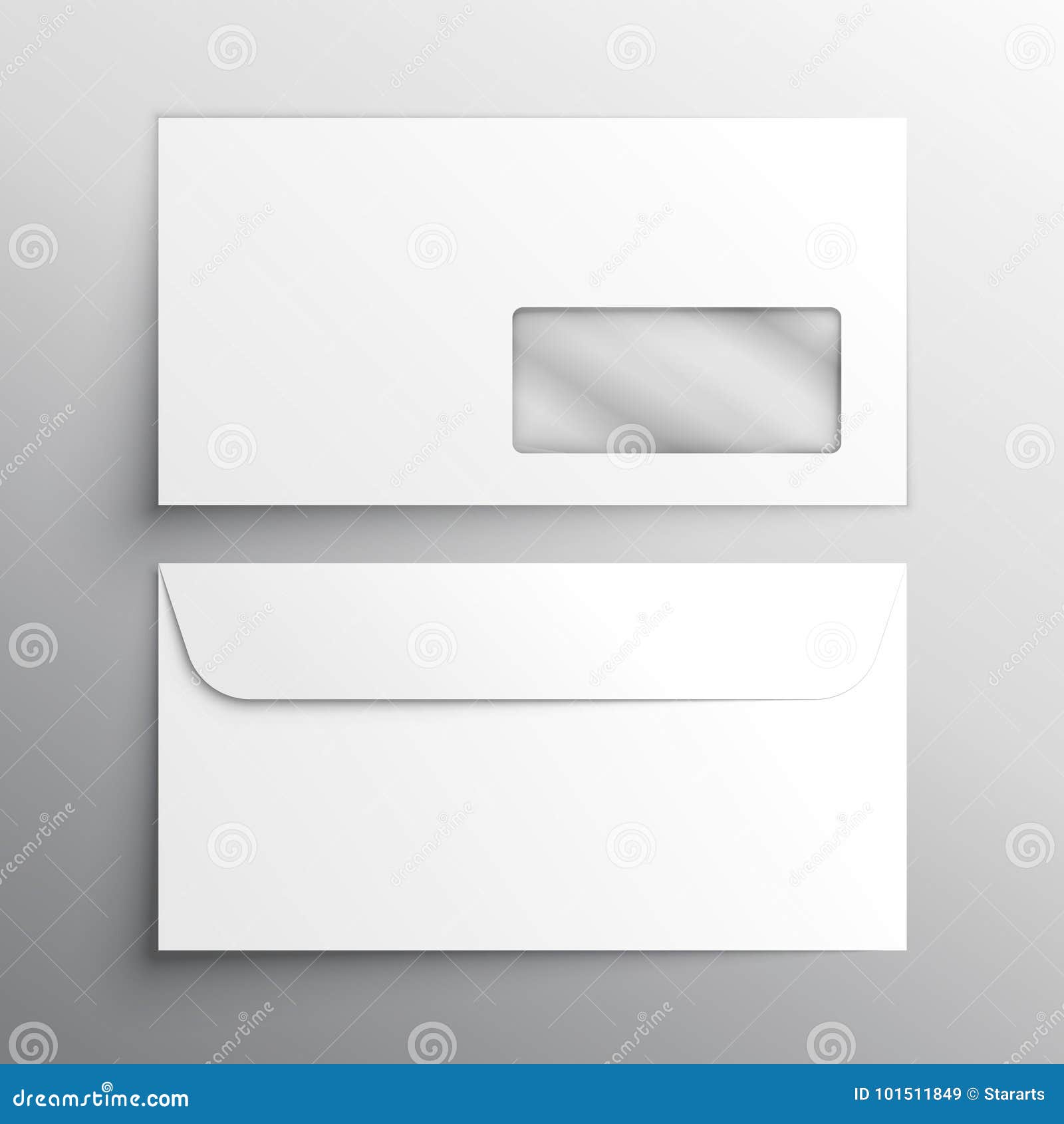 Realistic Envelope Mockup Template Stock Vector - Illustration of paper ...