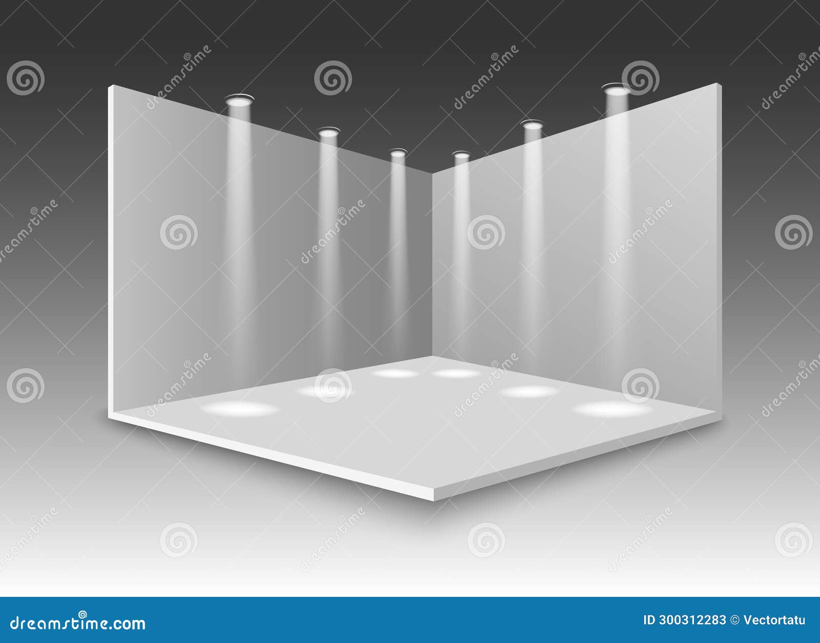 Realistic exhibition booth stock illustration. Illustration of trade ...